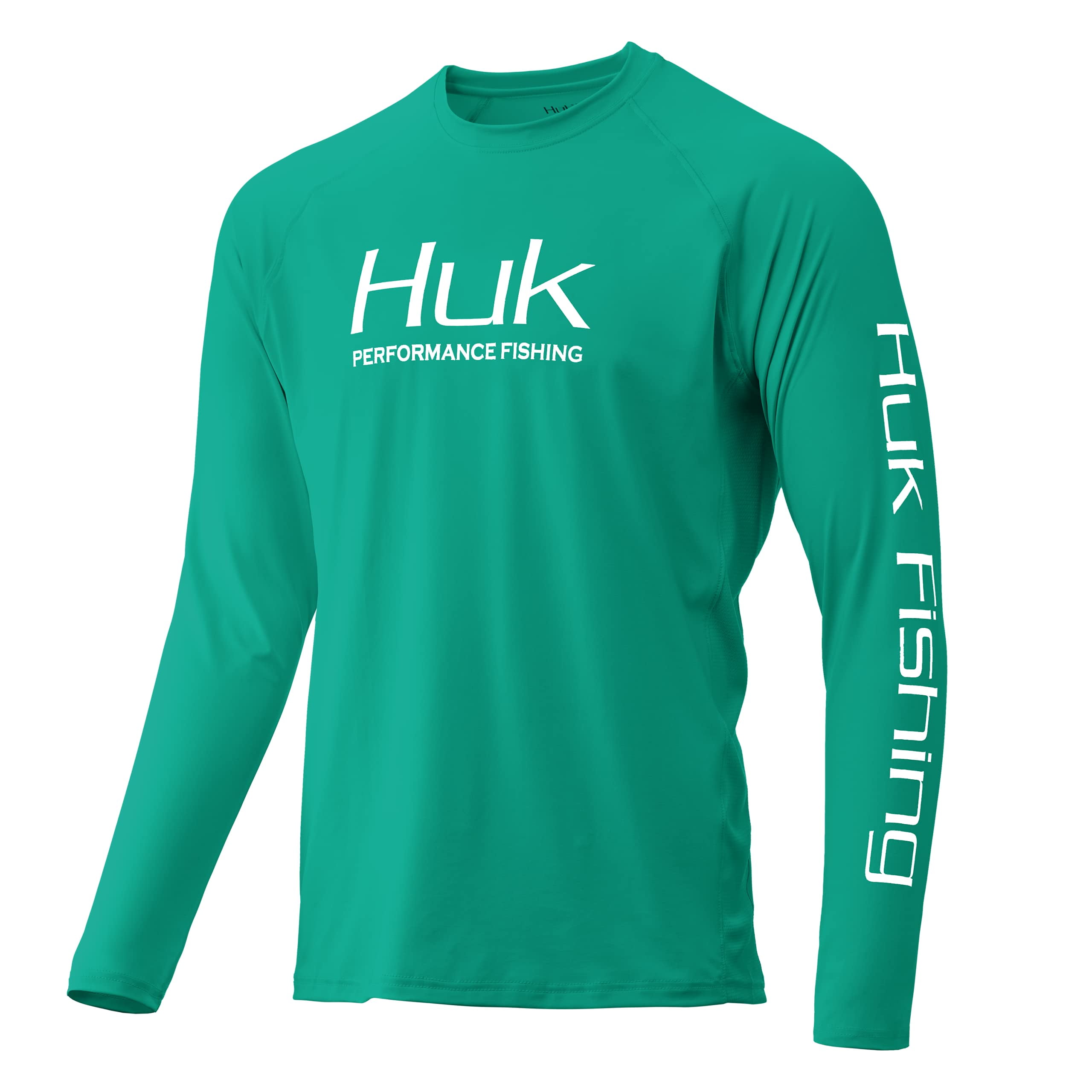 Huk Men's Pursuit Vented Long Sleeve Performance Shirts (Emerald, Small ...