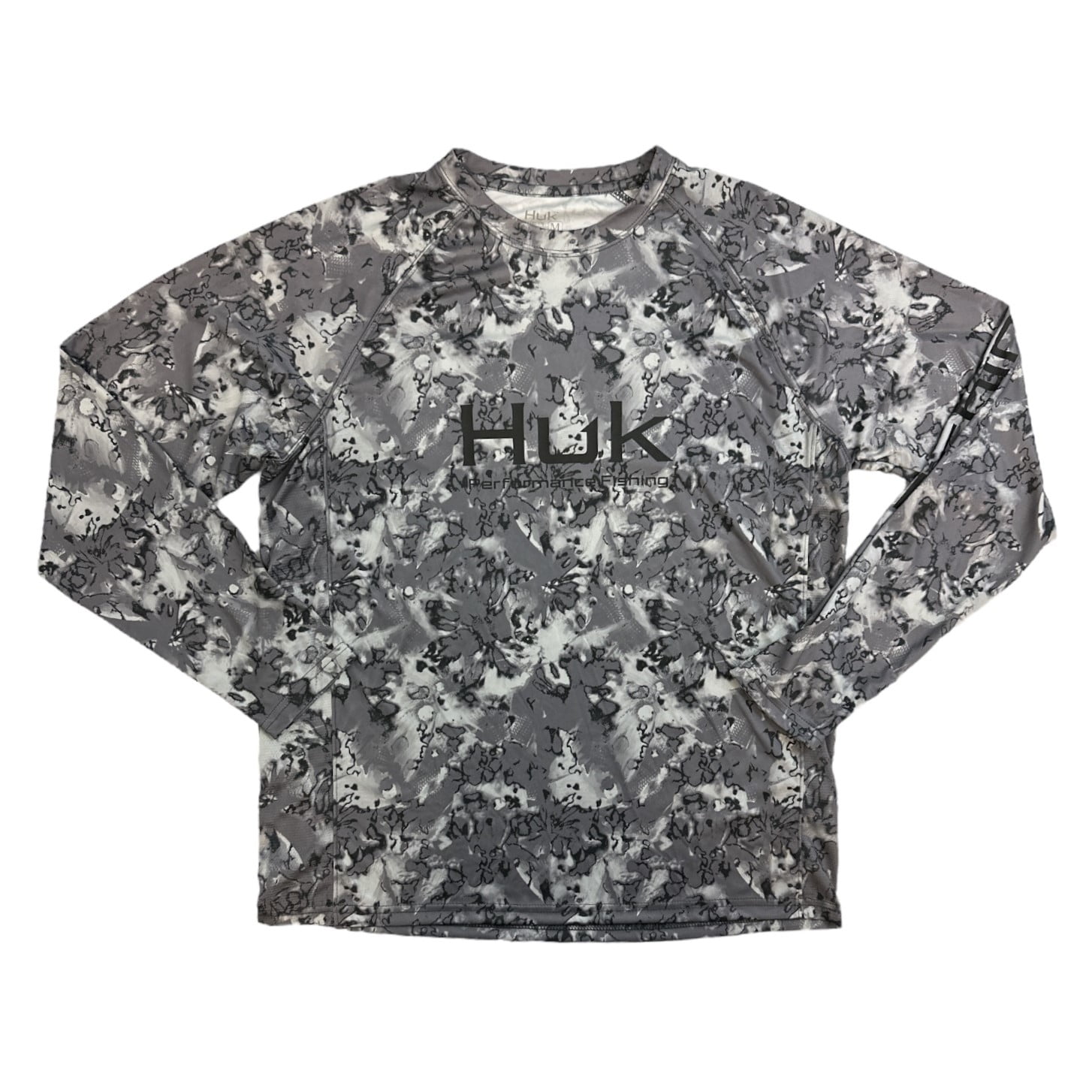 HUK Men's Long Sleeve UPF+ 50 Pursuit Fin Flats Tech Crew Shirt ...