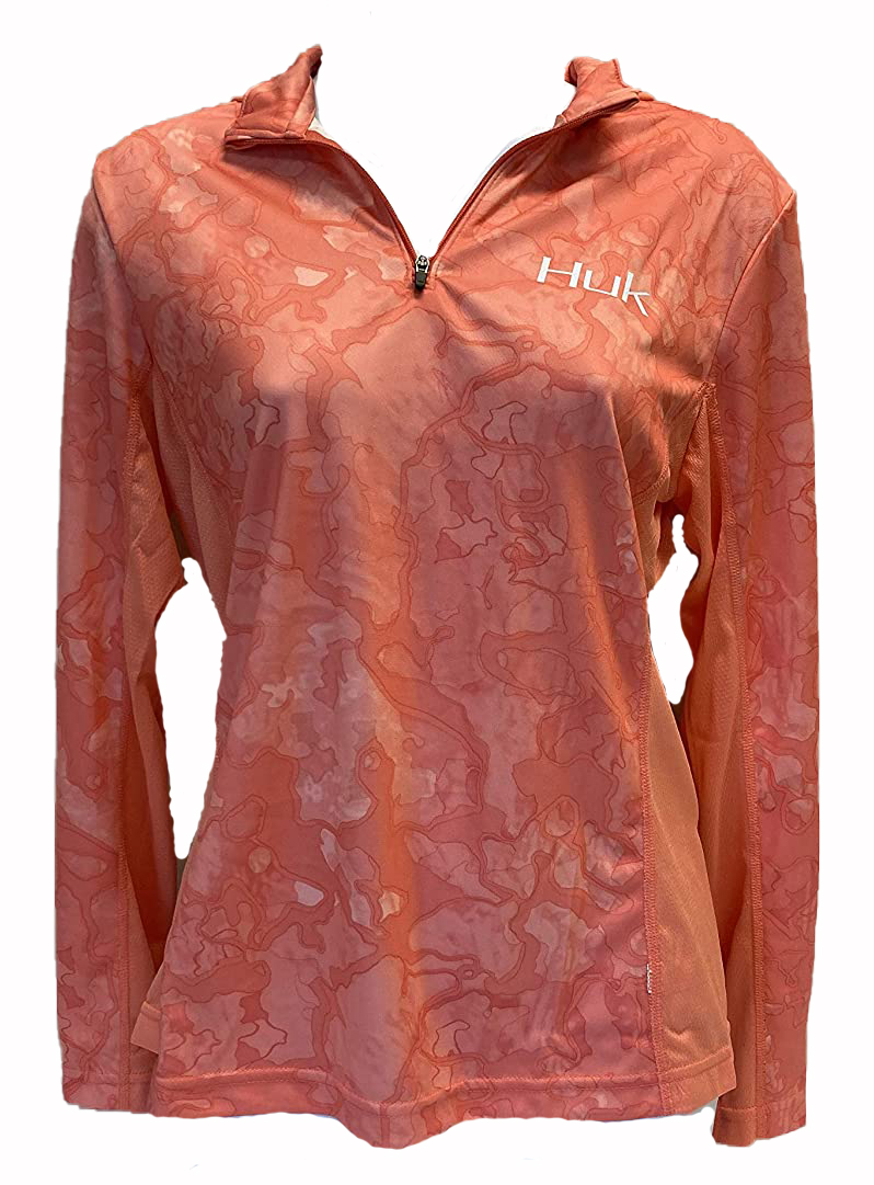 Huk Women's Icon X Camo Bimini Small Long Sleeve Hooded Fishing Shirt ...