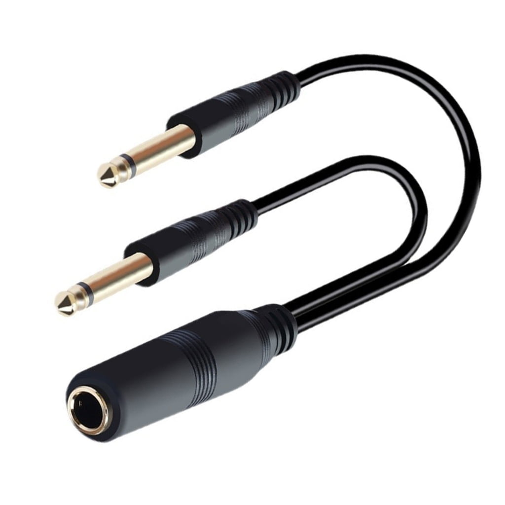 Hukai 1/4inch Stereo Splitters Y Cable, 6.35mm Male to Double 6.35mm ...