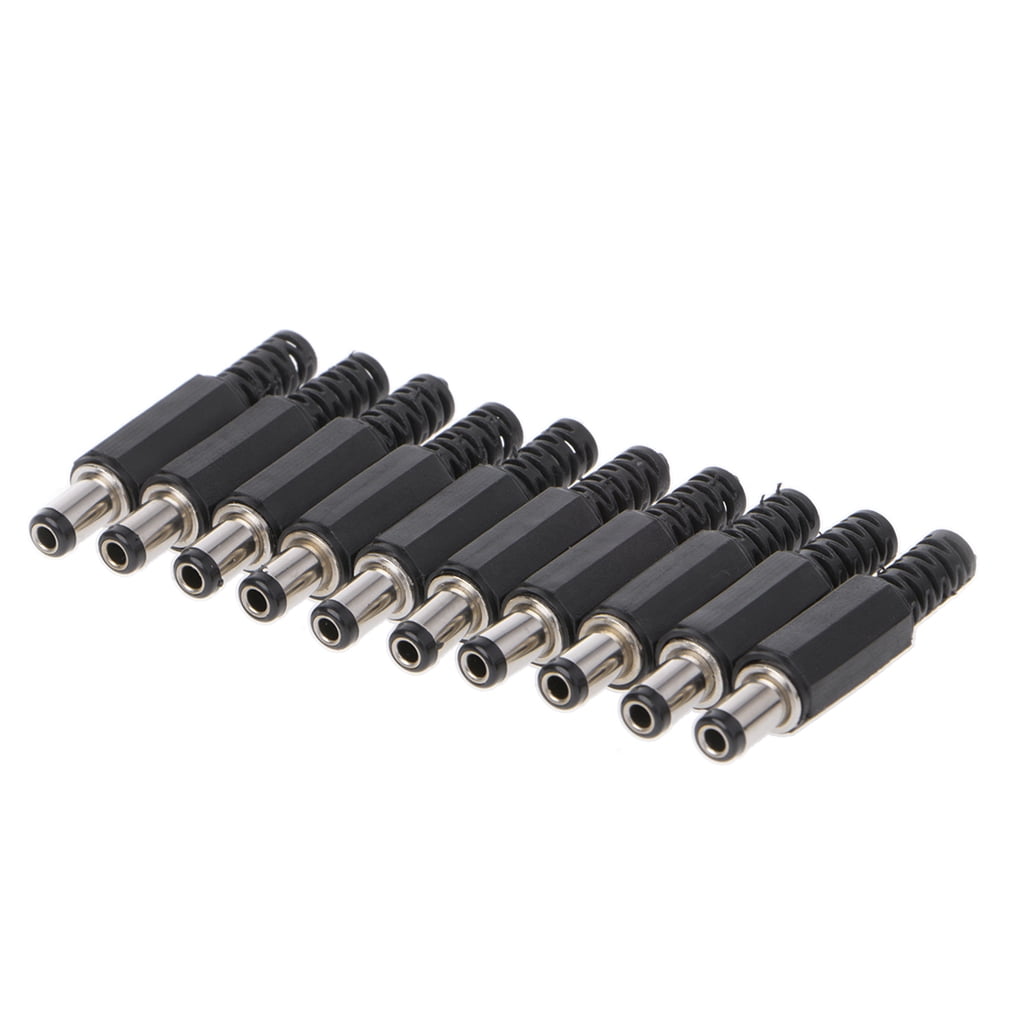 Hukai 10Pcs 5.5x2.5mm Male for In-Line Plug Socket Connector Adapter ...