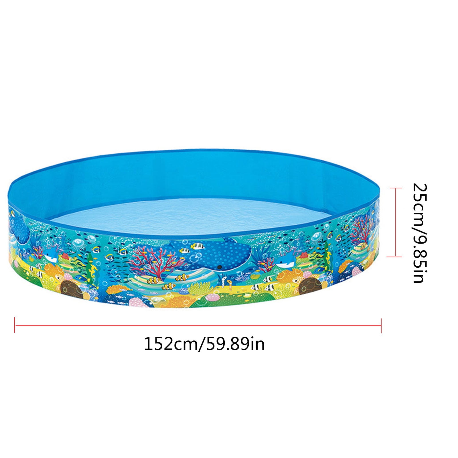Hukai 152cm/60inch Kid’s Paddling Pool Garden Water Pad Folding ...