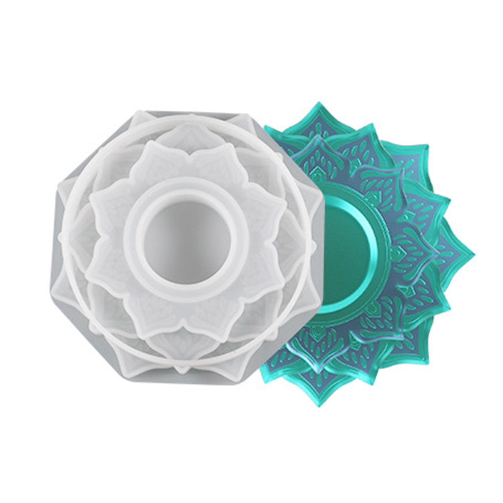 Hukai 3D Crystal Ball Base Candle Holder Molds Candlestick Silicone ...