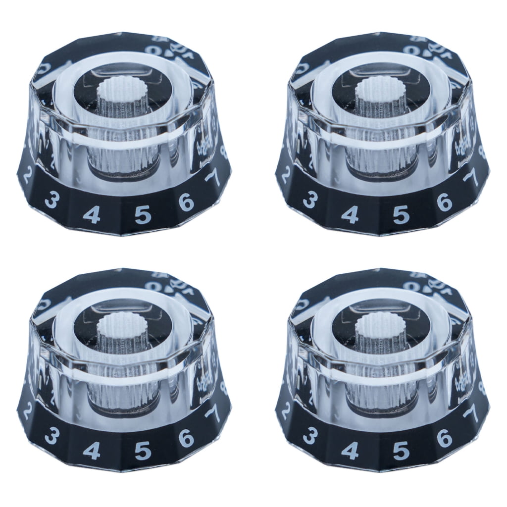 Hukai 4 Pcs Electric Guitar Knobs Potentiometer Acrylic Knobs Cover ...