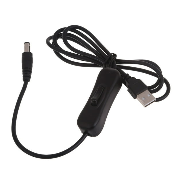 Hukai 5V Power Cable USB to 5.5x2.1mm Plug Charging Cord with Switches ...
