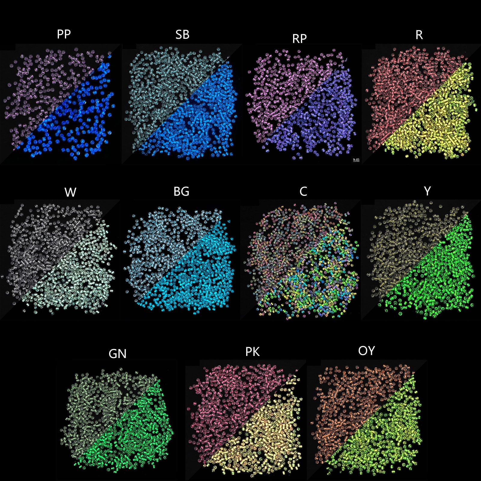 Hukai 660Pcs Bead Bead Color Changing Reactive for Bead Acrylic Glowing ...