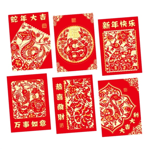 Hukai 6Pcs Snake Year Envelope Pouches 2025 Snake Year Celebration Cash ...