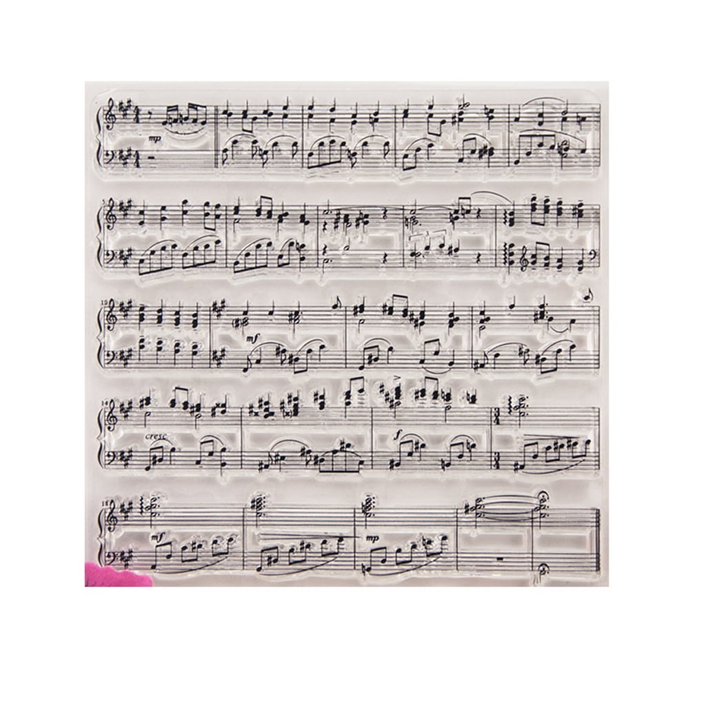 Hukai Clear Silicone Stamp Music Score Rubber Seal Paper Card Craft Art ...