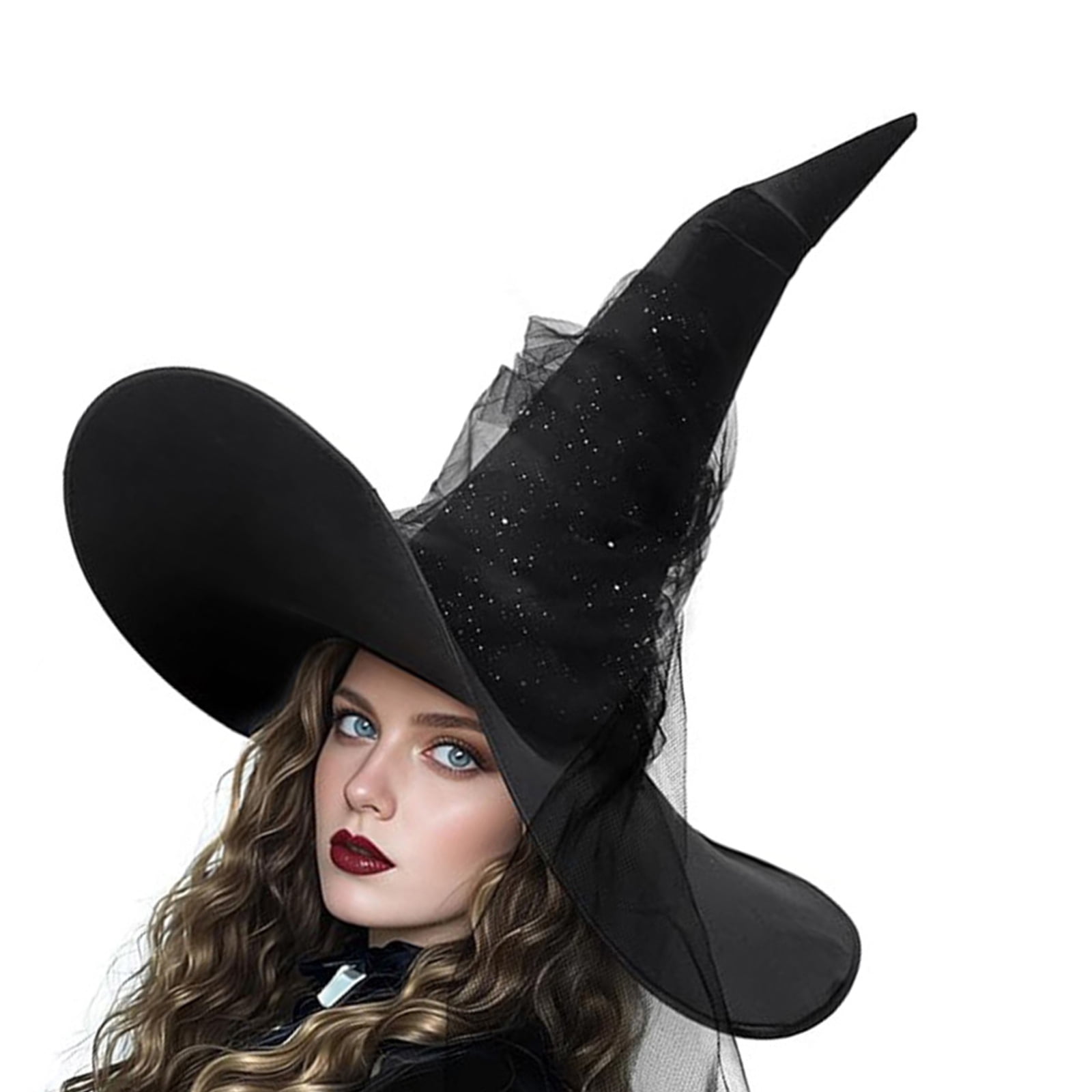 Hukai Crinkled Witch Caps Dark Series Wizard Hat for All Age Halloween ...