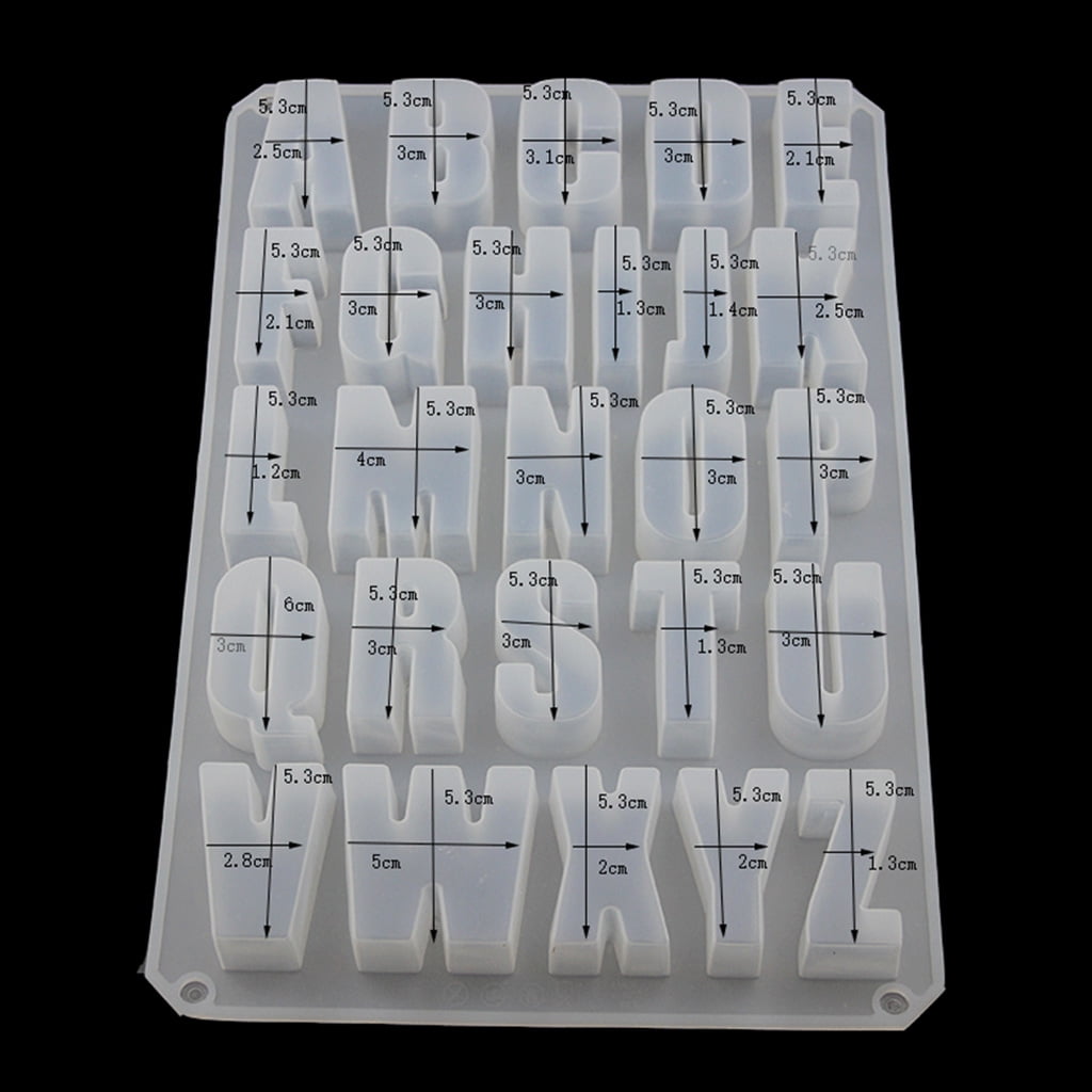 Hukai DIY 26 Lowercase English Letters Mold Kit Alphabet Pendant UV ...