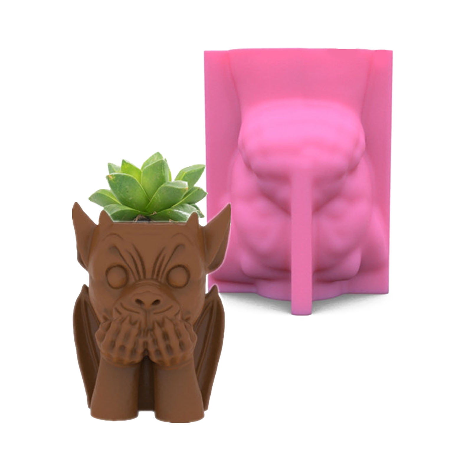 Hukai Devil Pen Holder Gypsum Flower Pot Silicone Mold Epoxy Resin ...