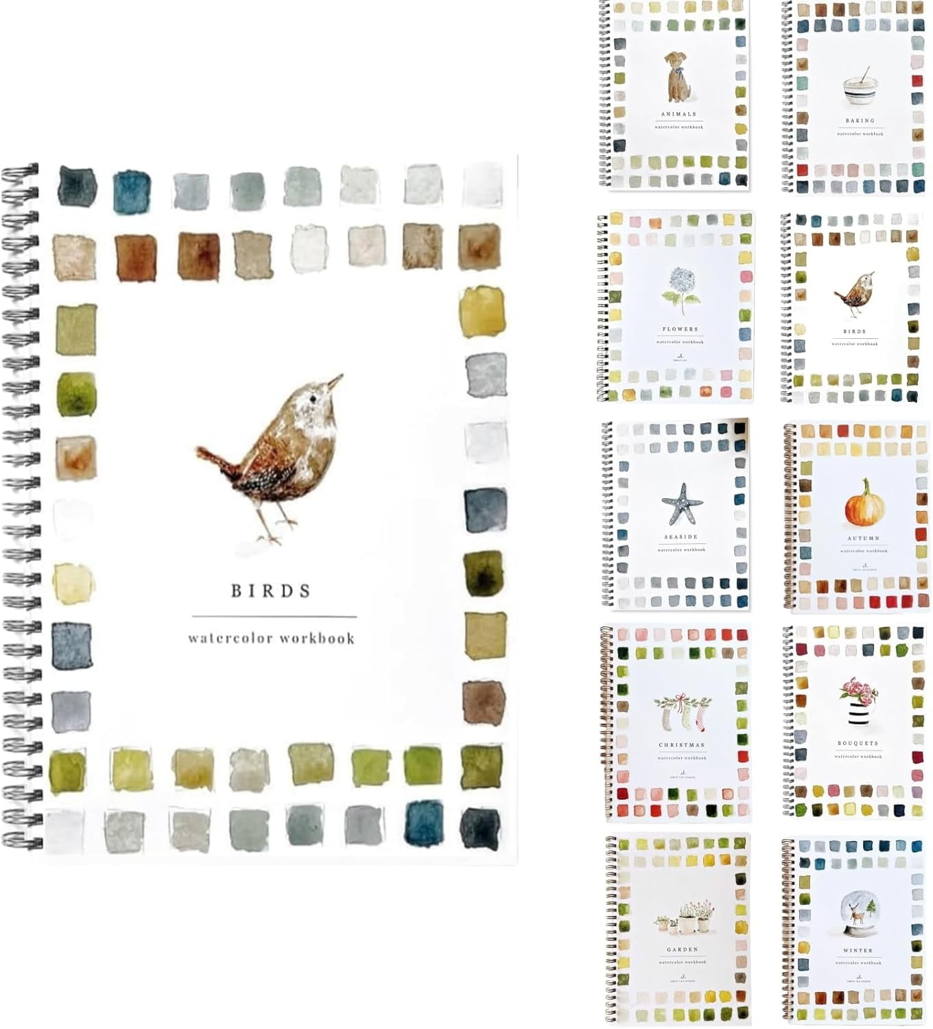 Hukai Emily Lex Studio Watercolor Workbook for Beginner,44 Spiral-Bound ...