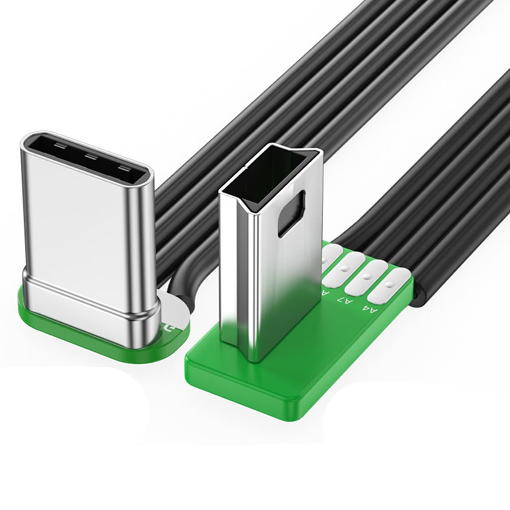 Hukai Flexible Silicone Ctype To USB Charging 480Mbps Data Cable with Angled Connectors for ...