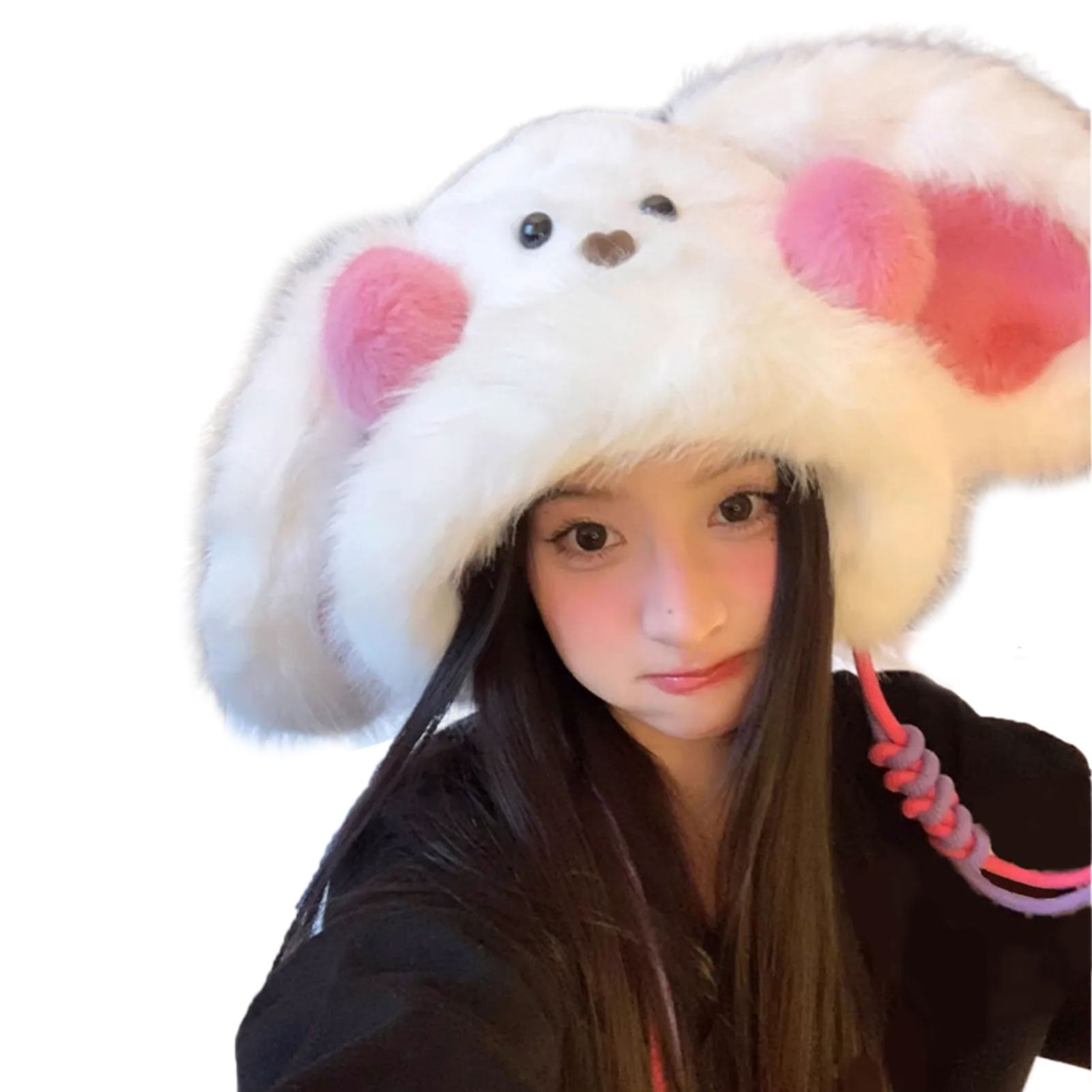 Hukai Furry Cartoon Head Covering with Blushes for Millennial Cosplay ...