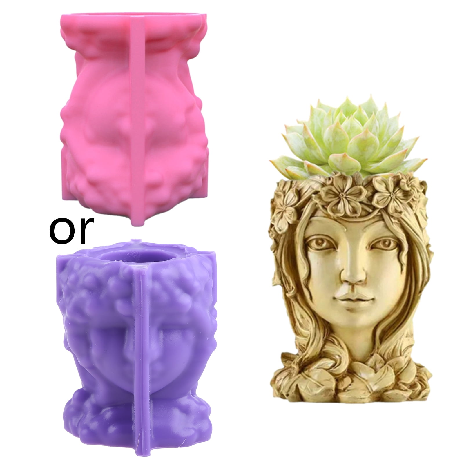 Hukai Goddess Gypsum Flower Pot Silicone Resin Mold Epoxy Resin Casting ...