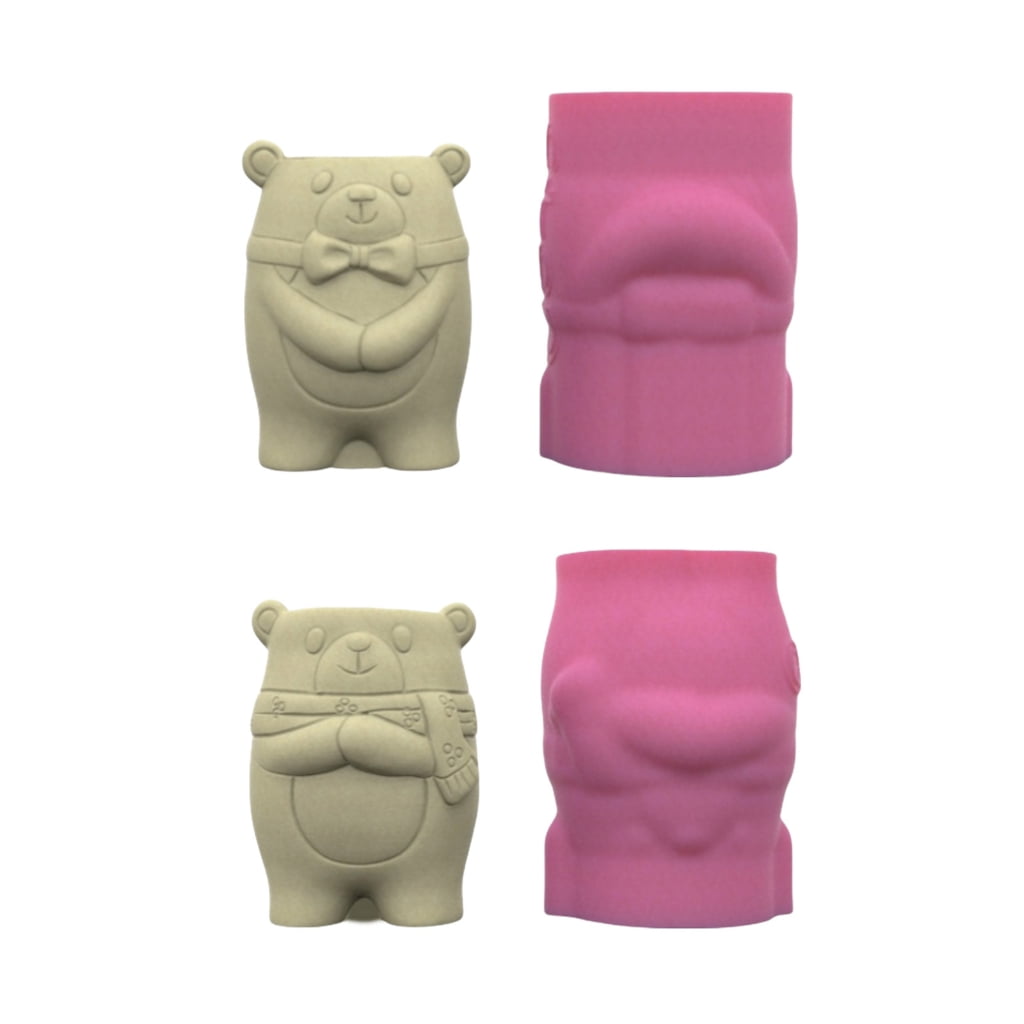 Hukai Handcraft Bear Shaped Silicone Mold for Unique Plant Pots Sturdy ...