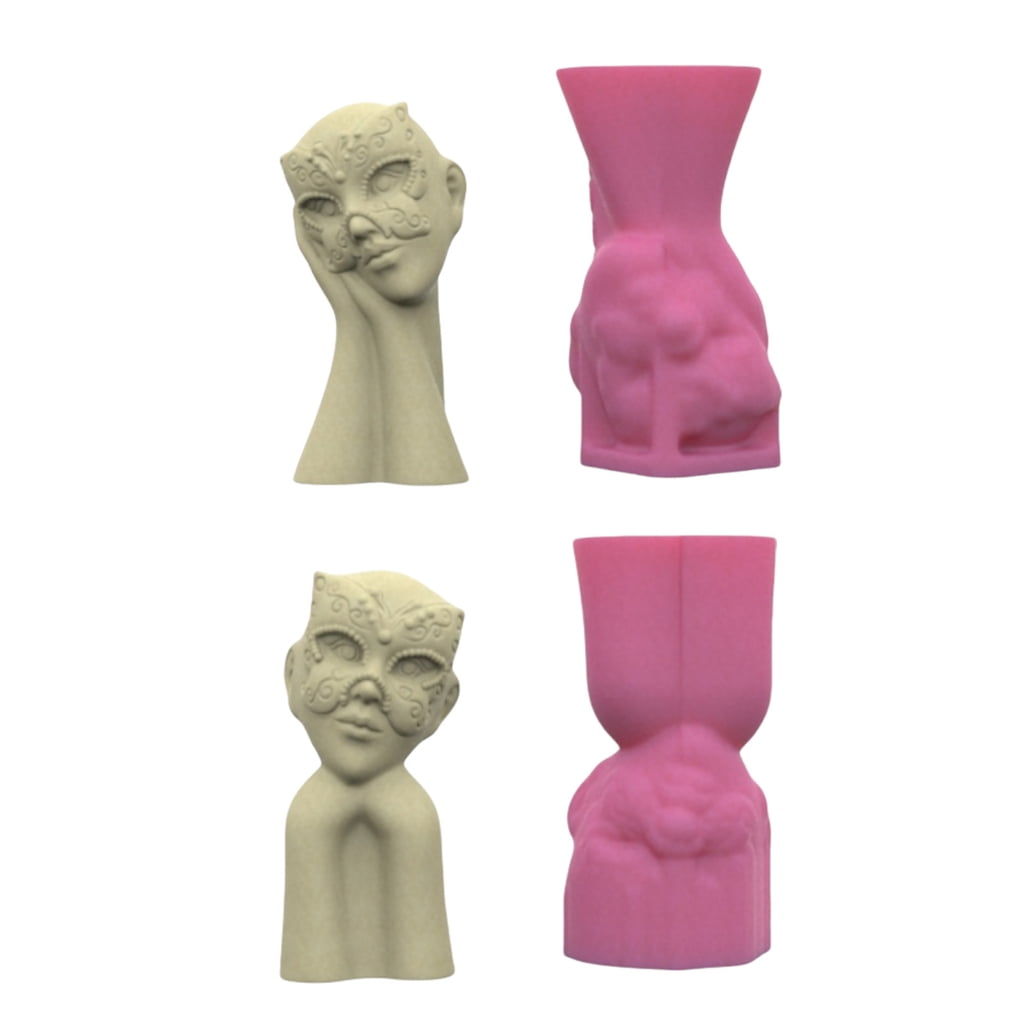 Hukai Handcraft Girls Mask Shaped Silicone Mold for Unique Plant Pots ...