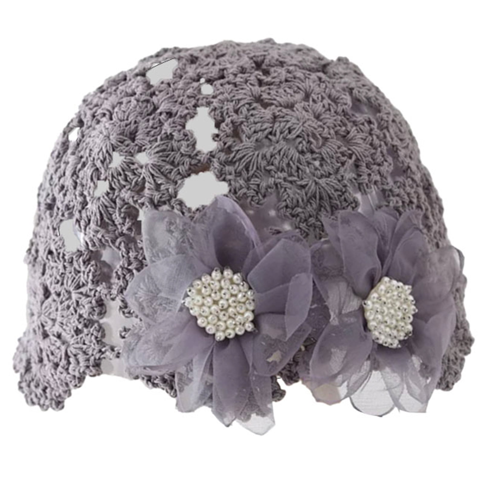 Hukai Handmade Pullover Hat Handwoven Flower Cloche Hollow Hat for ...