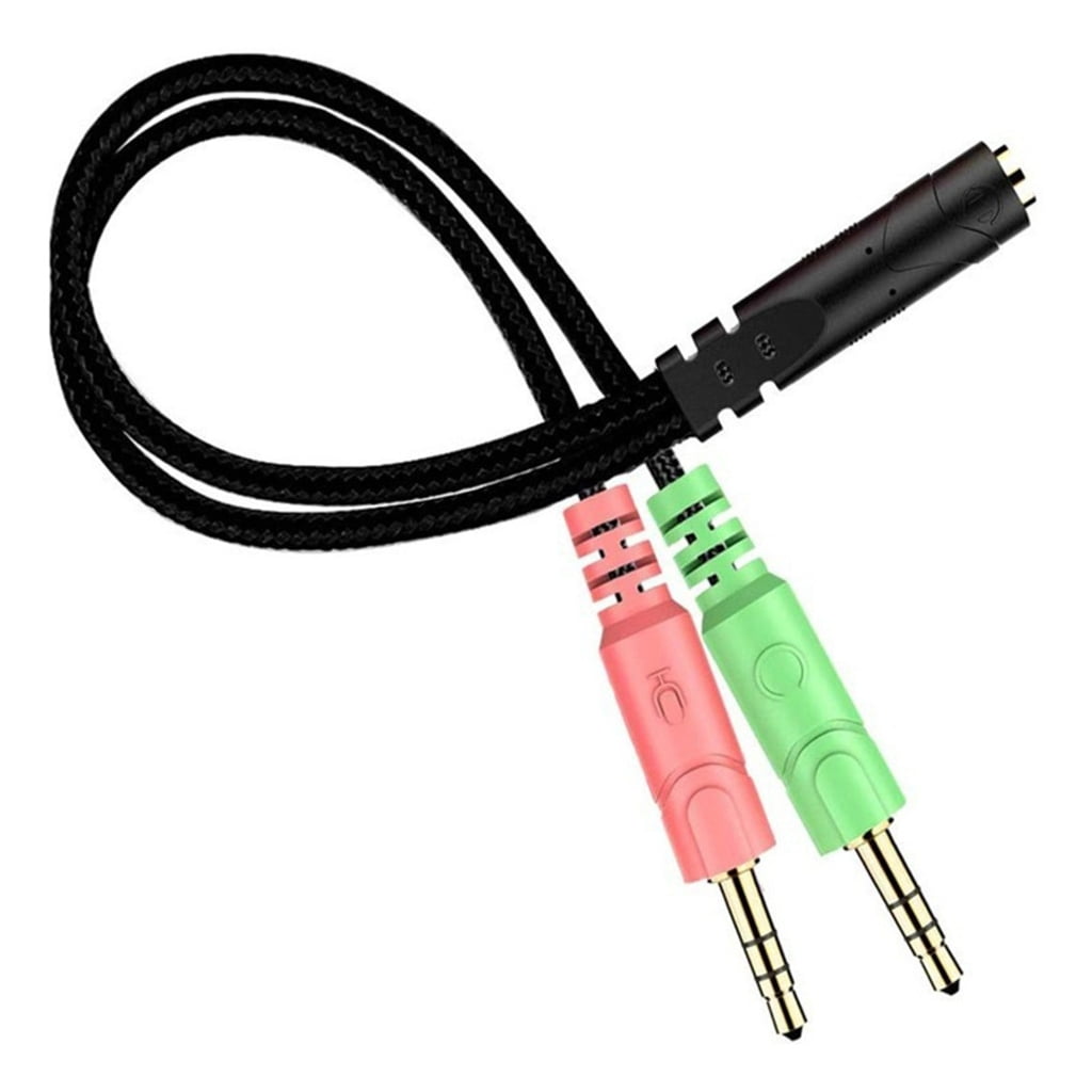 Hukai Headphone Mic Splitter Headphone Splitter 3.5mm Female To 2xMale ...