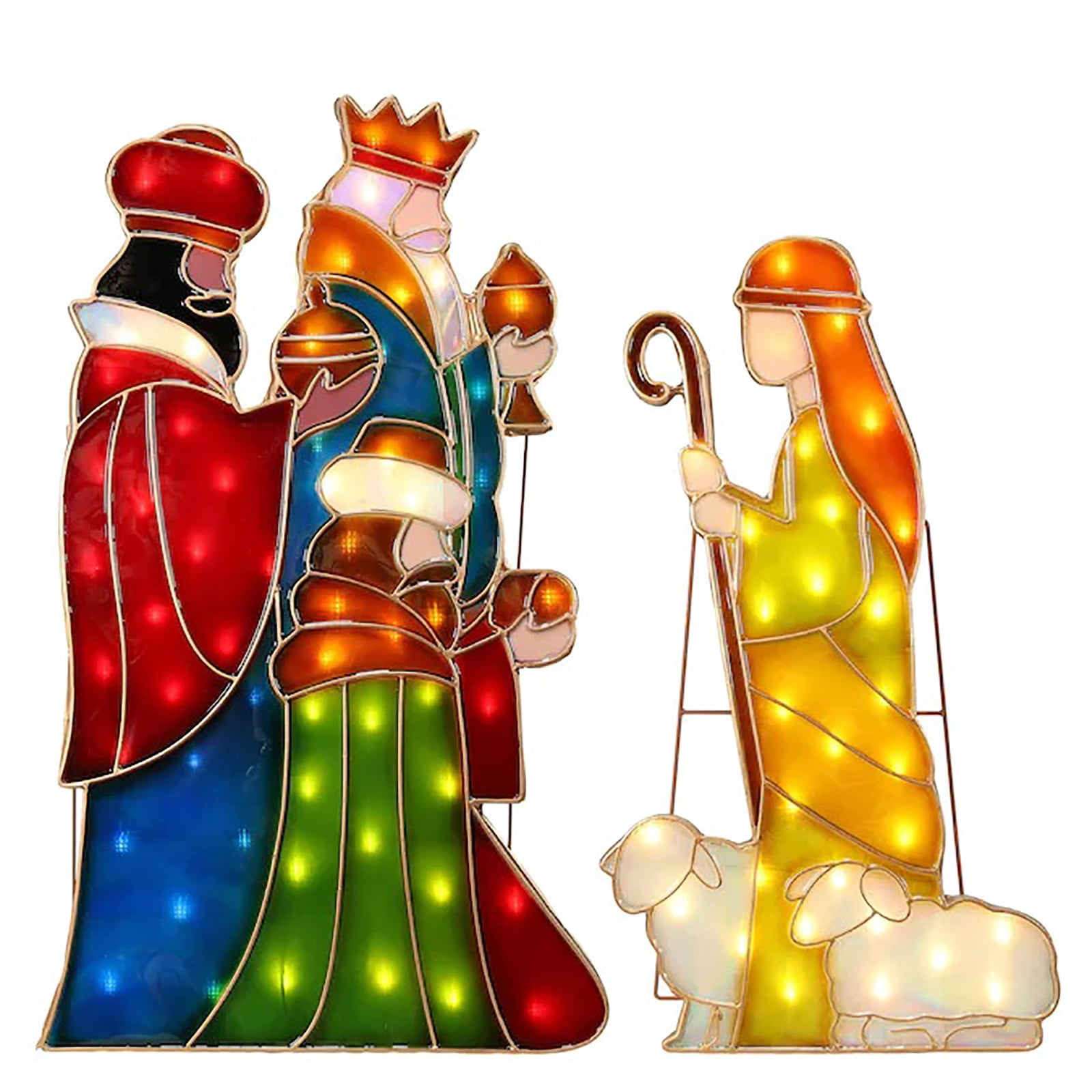 Hukai Led Nativity Scene Series Ground Stake Acrylic Nativity Set ...
