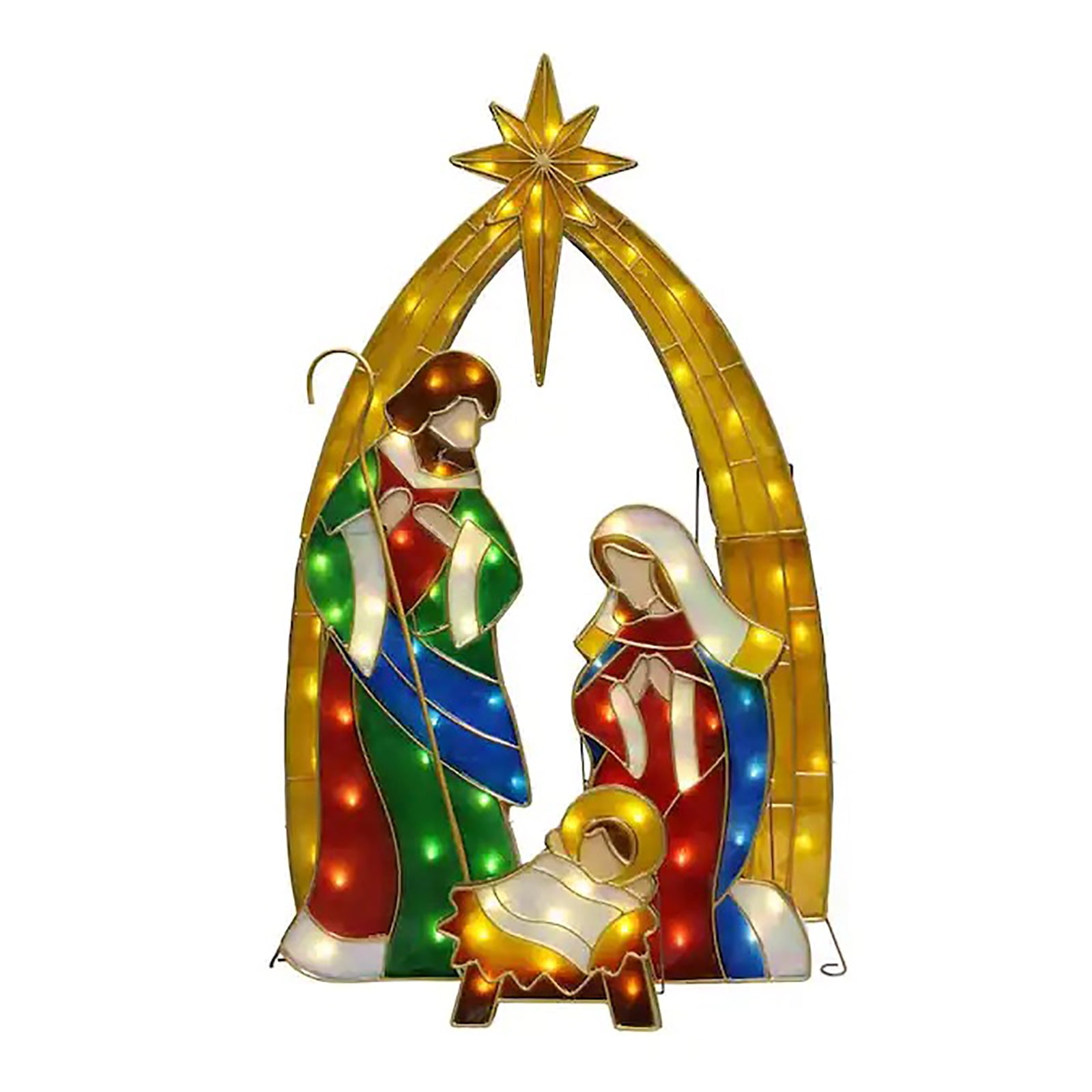 Hukai Led Nativity Scene Series Ground Stake Acrylic Nativity Set ...