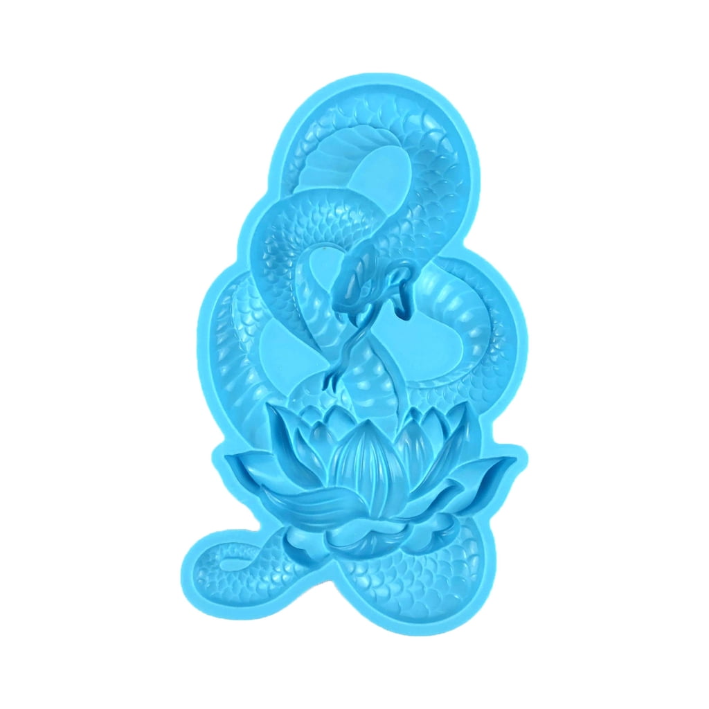 Hukai Lotuses Snake Wall Hanging Ornament Epoxy Resin Mold Living Room ...
