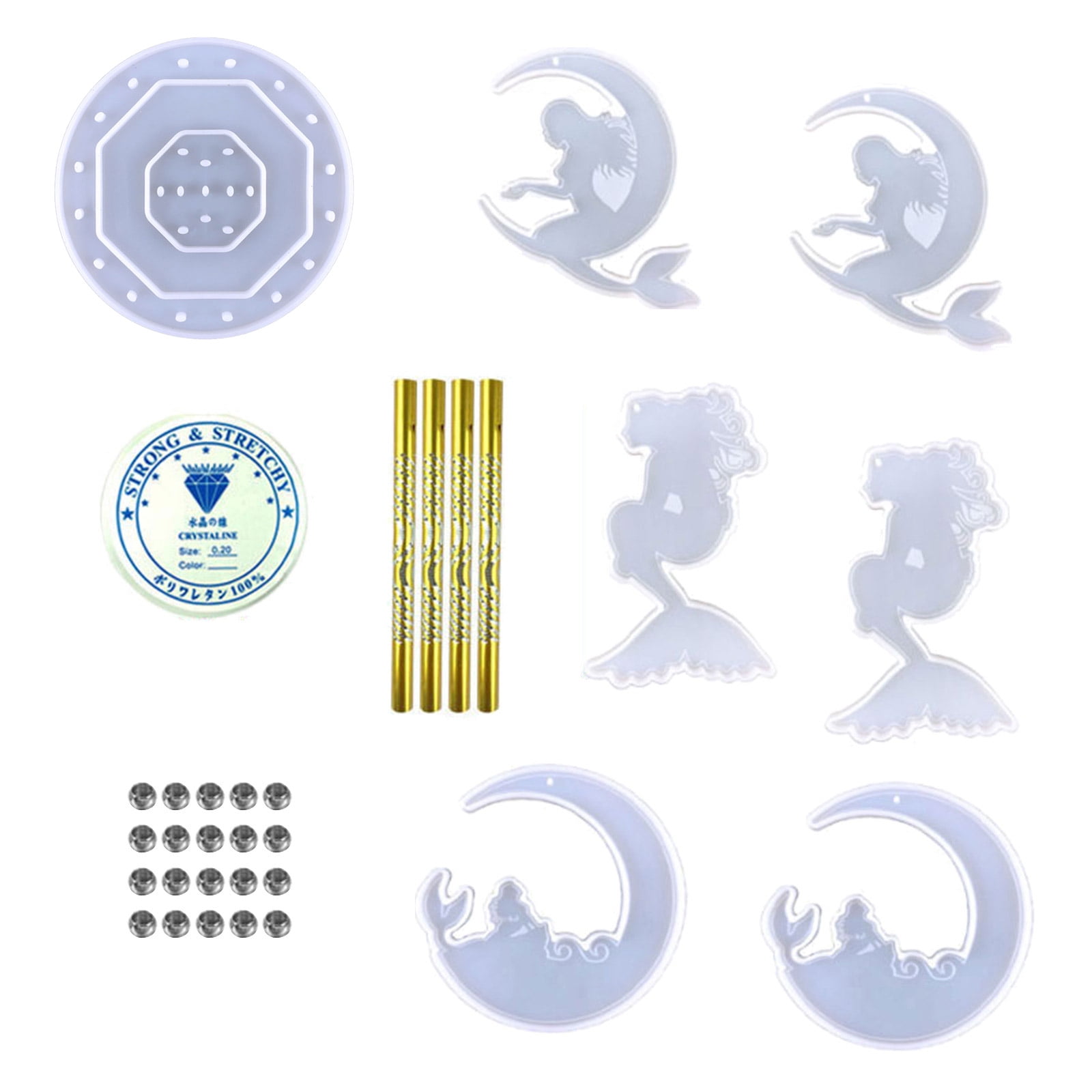 Hukai Mermaid Wind Chimes Molds for Epoxy Resin Jewelry Resin Casting ...