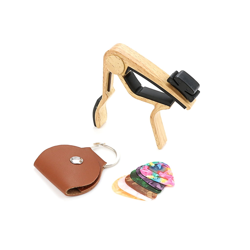 Hukai Metal Acoustic Electric Guitar Capo Quick Change Clamp with Picks ...