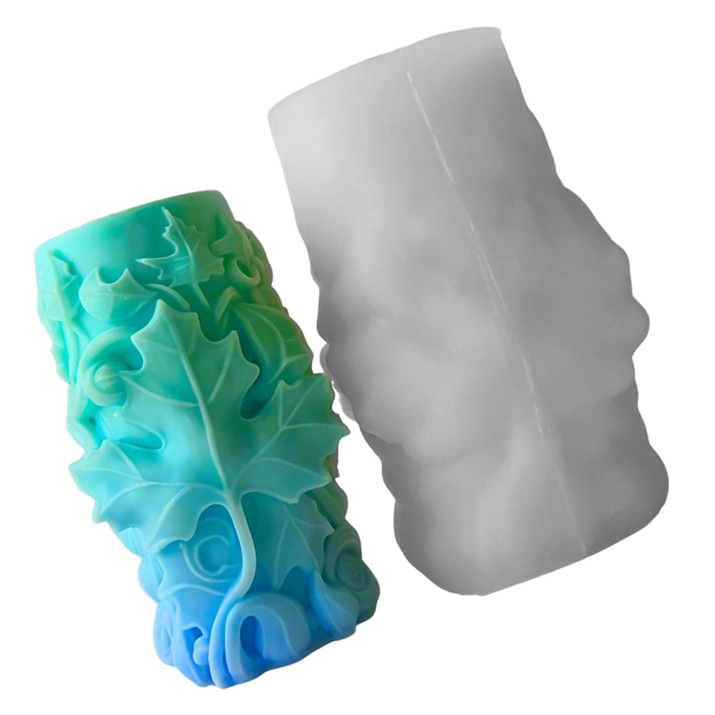 Hukai Multipurpose Maple Leaf Cylinder Sturdy Silicone Mold for Candle ...