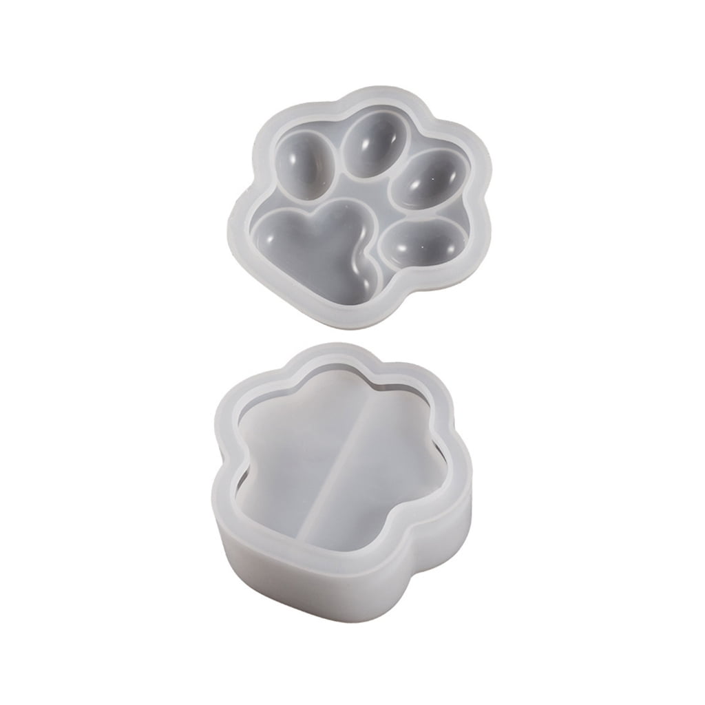 Hukai Non-stick Cat Paw Container Mold Epoxy Resin Silicone Mold DIY ...