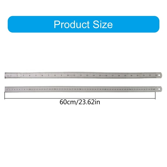 Hukai Practical 24 Inch/60CM Metal Ruler with Inch and for Cm ...