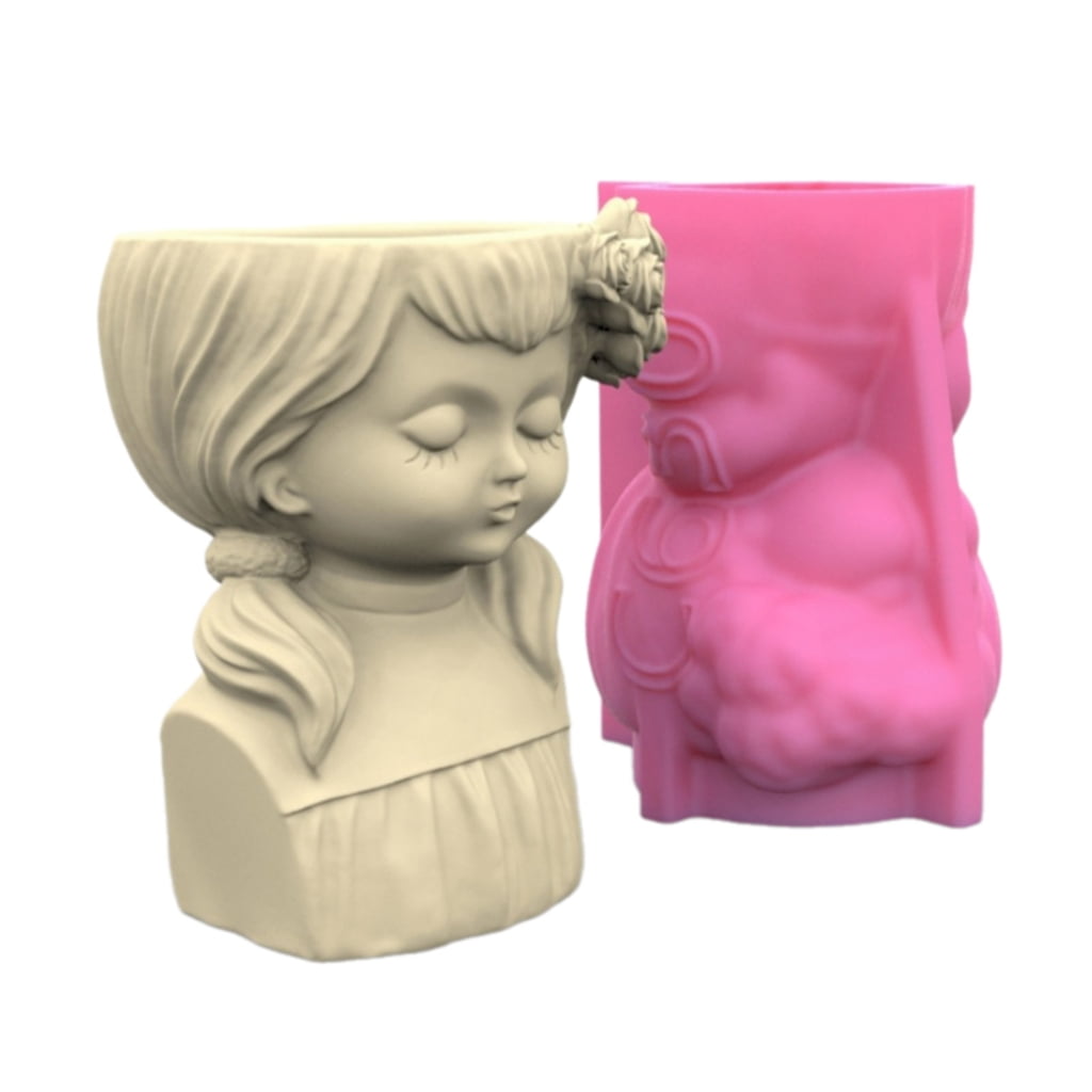 Hukai Silicone Flowerpot Molds Beautiful Shaped Silicone DIY Concrete Molds Epoxy Resin Molds ...