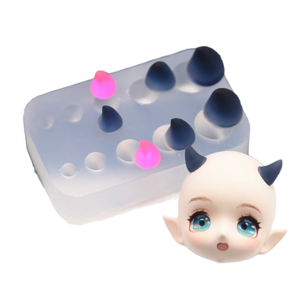 Hukai Tiny Devil Horn Silicone Mold Jewelry Making Resin Molds Mini ...