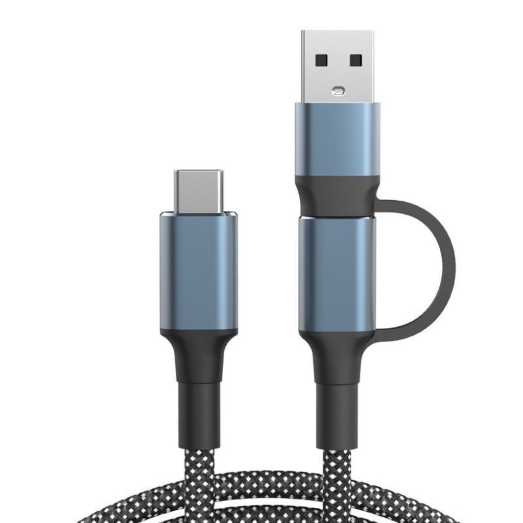 Hukai Type C Charging Cable 2 in 1 Multifunctional Braided Type C Data ...