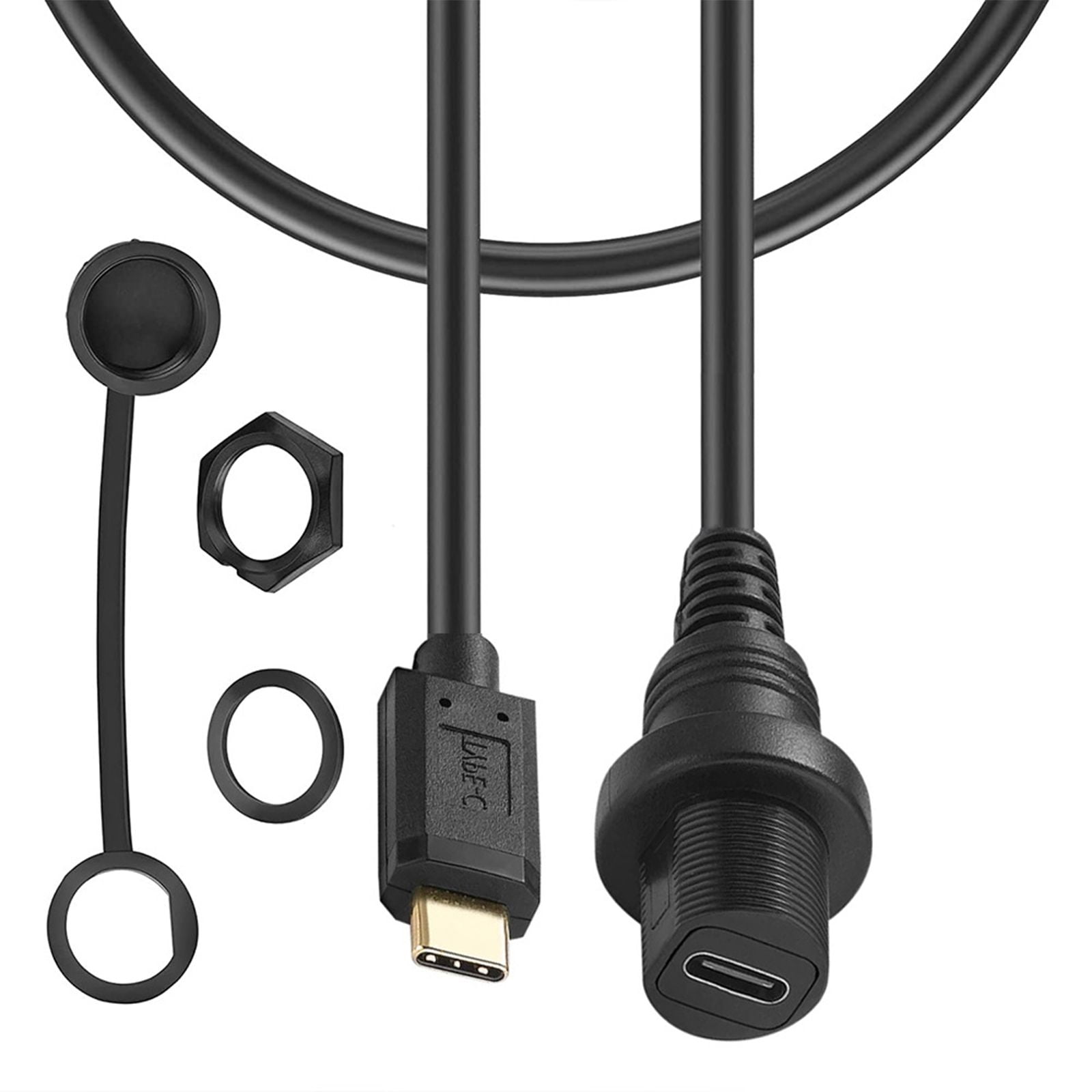 USB2.0 3.1 Type C Flush Mount Cable for Car Dashboards, Male to Female ...