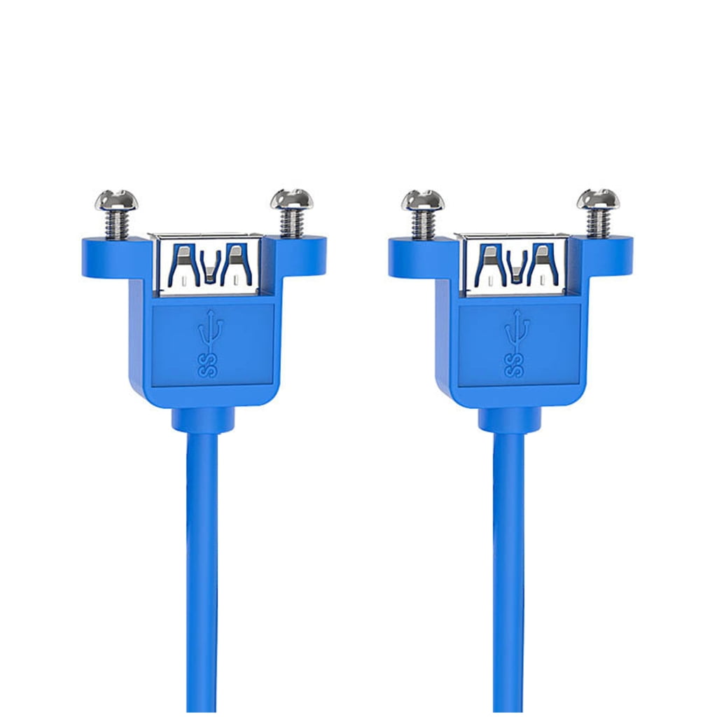 Hukai USB3.0 Female to Female Extension Cable with Screw Panel Mount ...