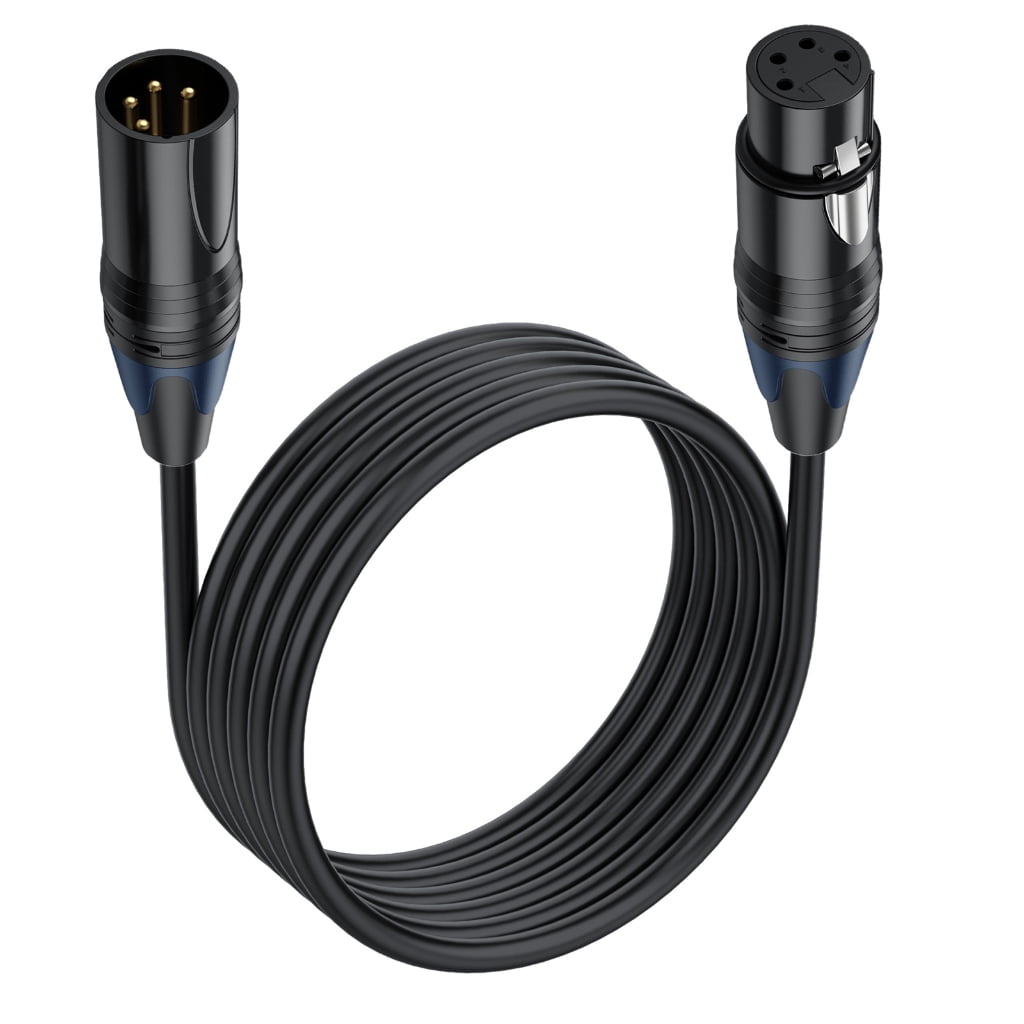 Hukai XLR4 Cable Microphone Cable 4 Pin Male to Female Extender Cord ...