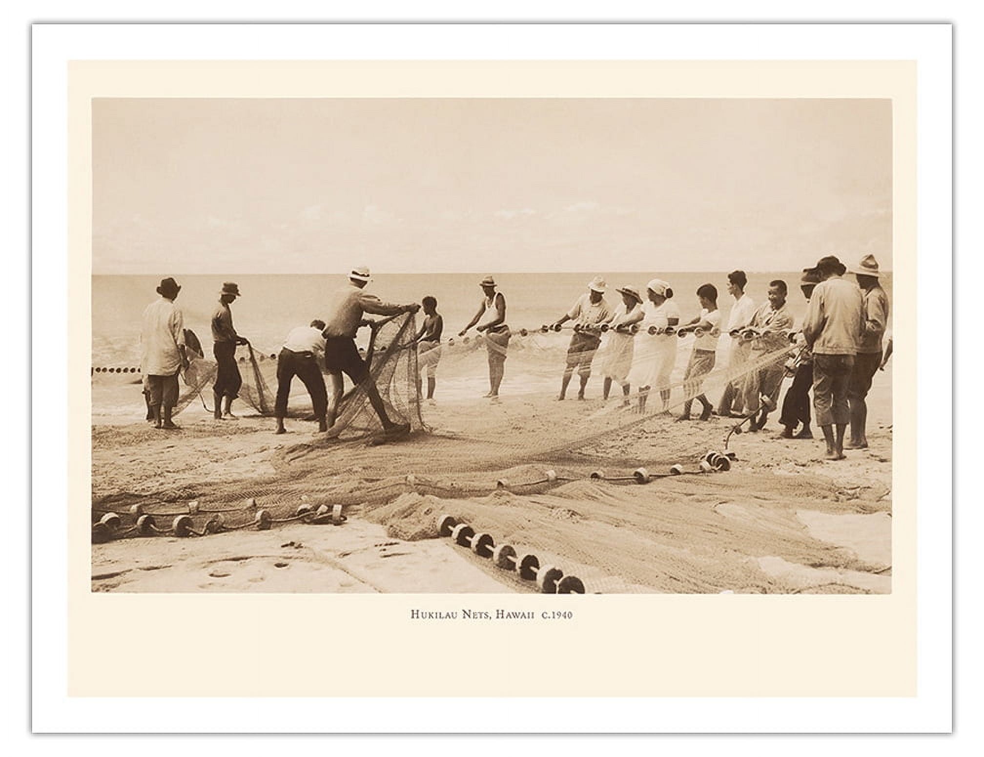Hukilau Nets - Hawaiian Islands - Shore Fishing - Vintage Hawaiian Real ...