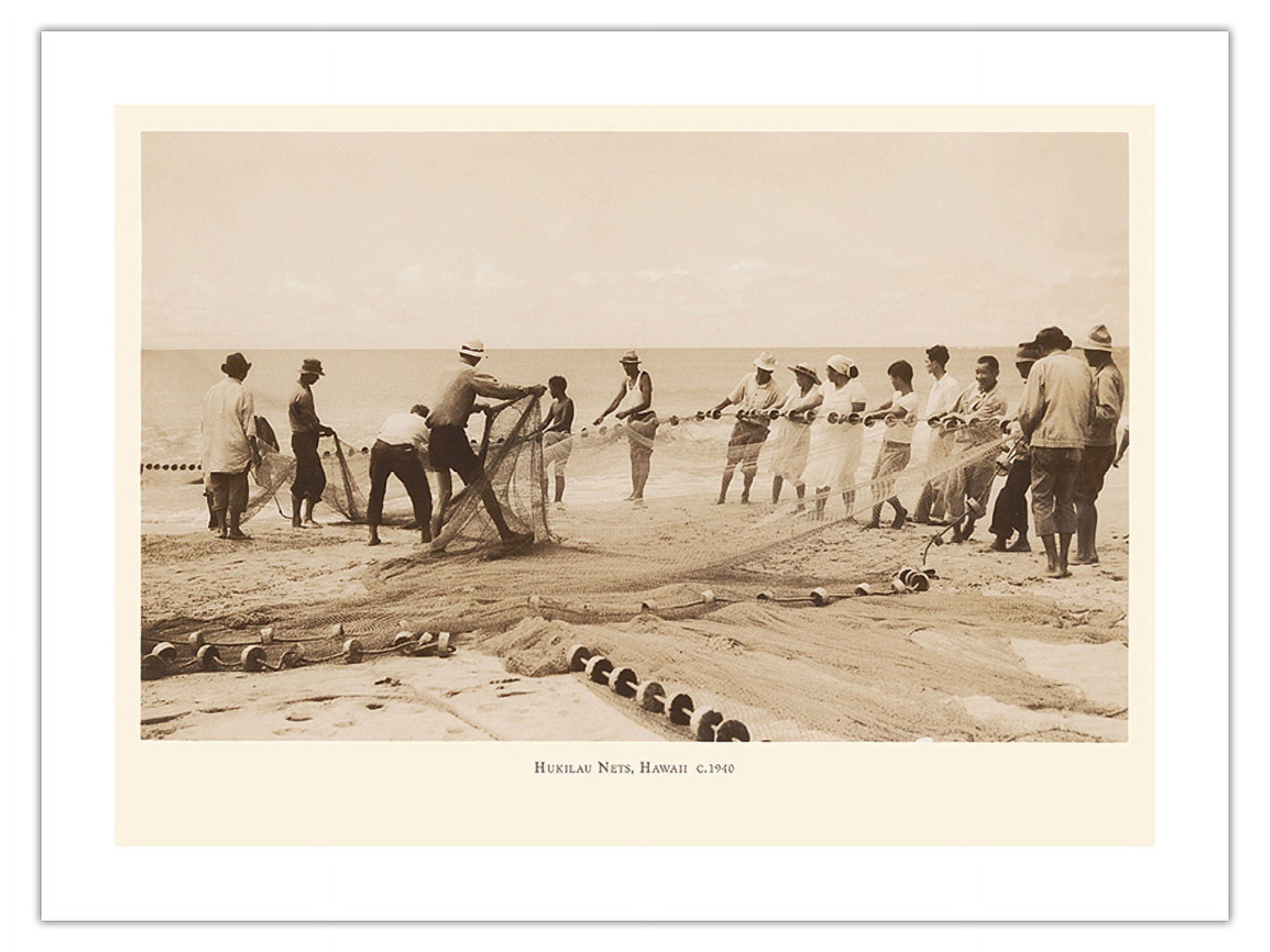 Hukilau Nets - Hawaiian Islands - Shore Fishing - Vintage Hawaiian Real ...
