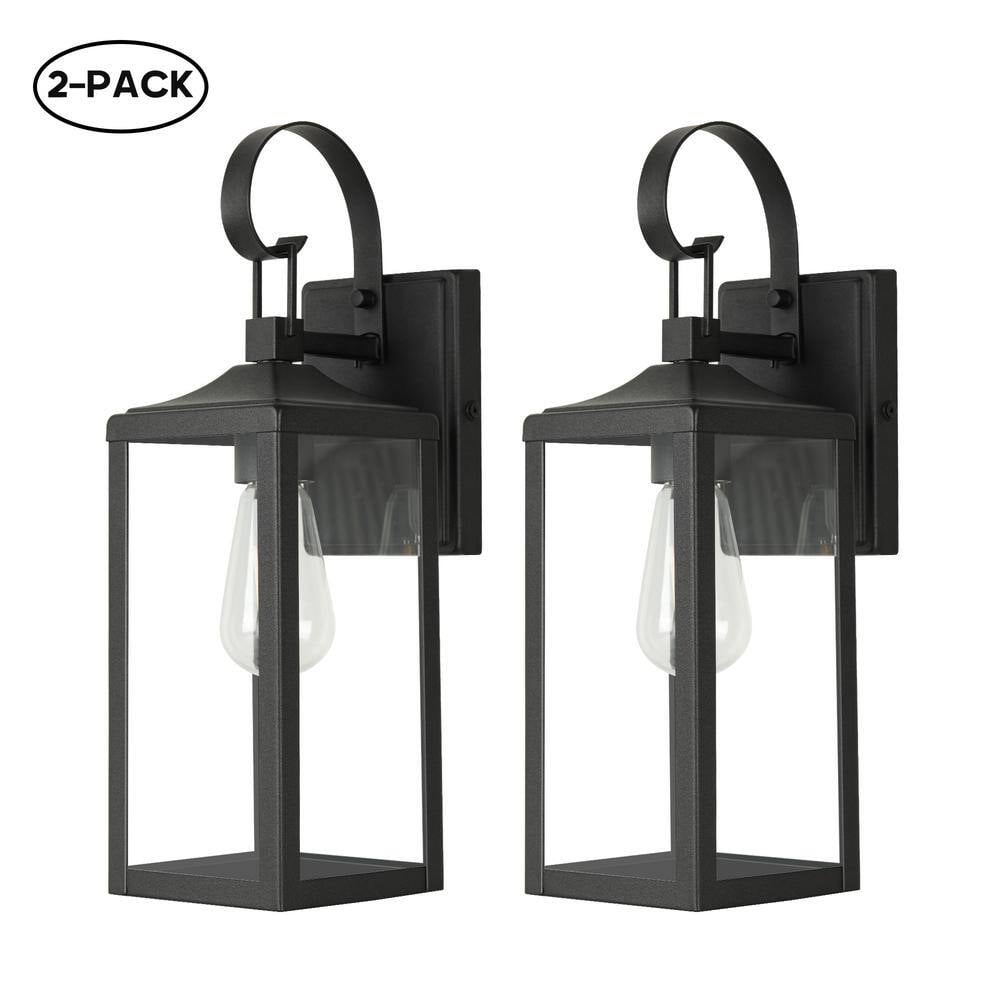 Hukoro Castle 1-Light 16 in. Outdoor Wall Light with Matte Black Finish ...