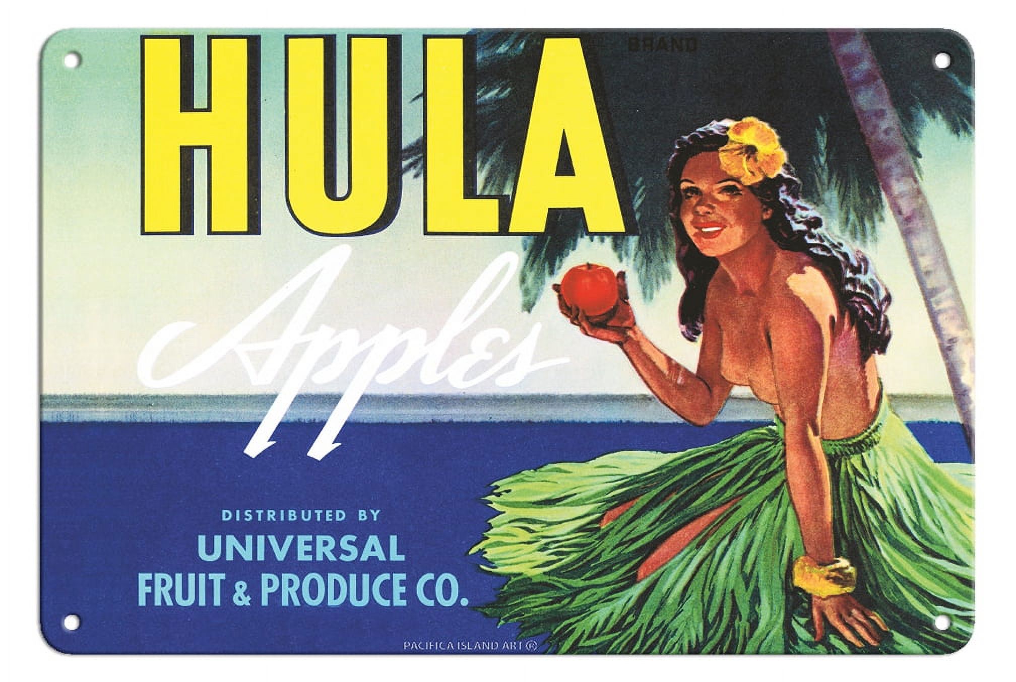 Hula Brand Apples - Hawaiian Hula Girl - Universal Fruit and Produce Co ...