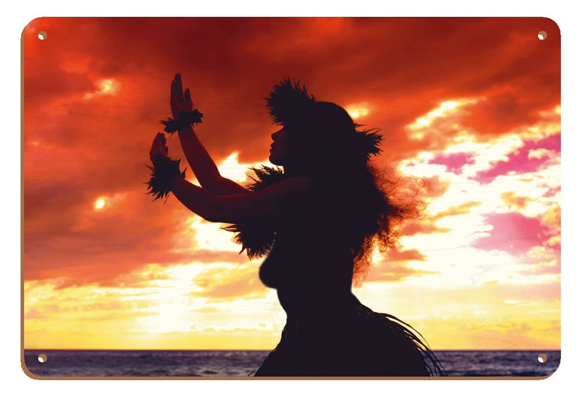 Hula Dancer at Sunset - From an Original Color Photograph by Randy Jay ...