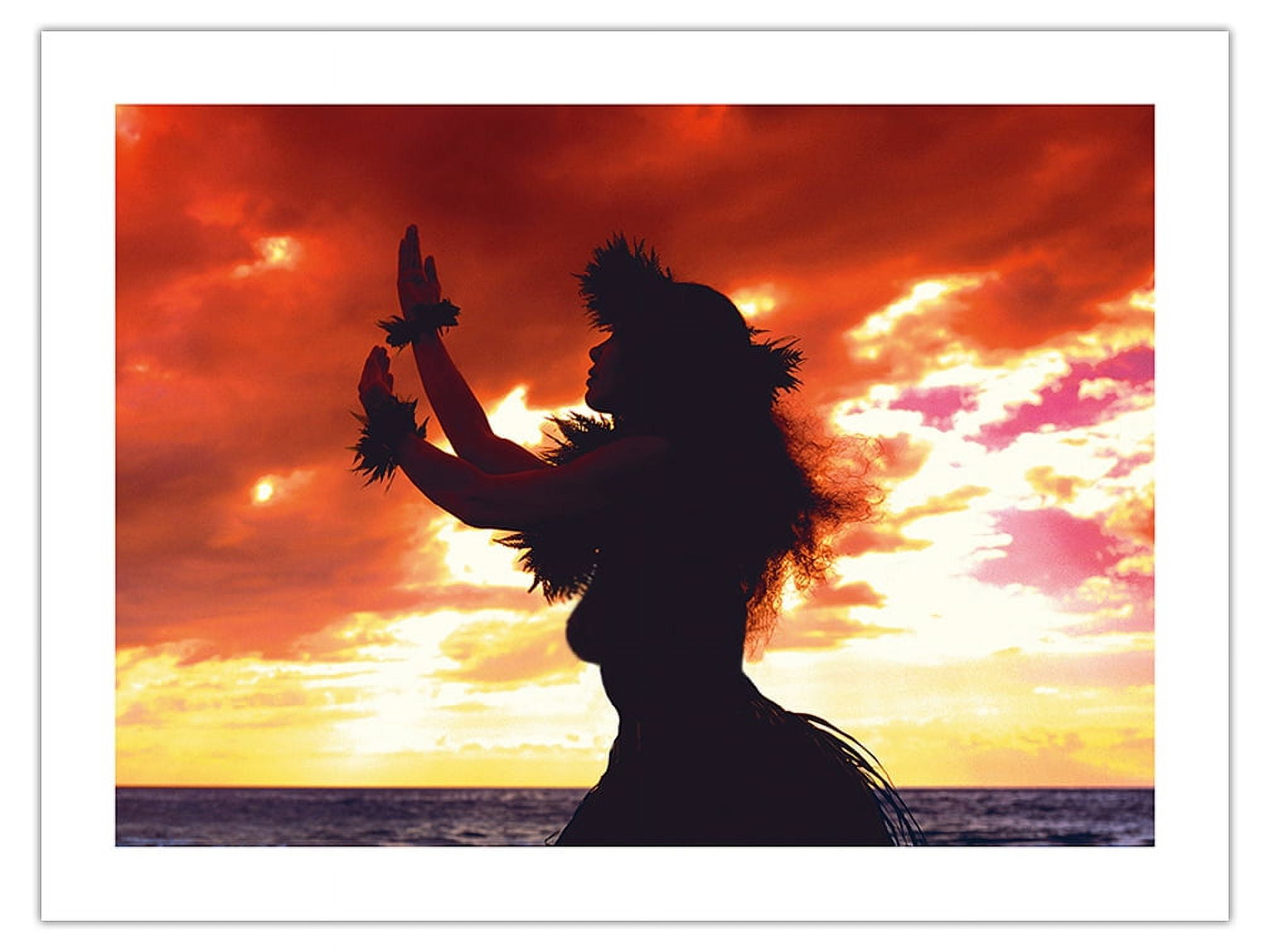 Hula Dancer at Sunset - From an Original Color Photograph by Randy Jay ...
