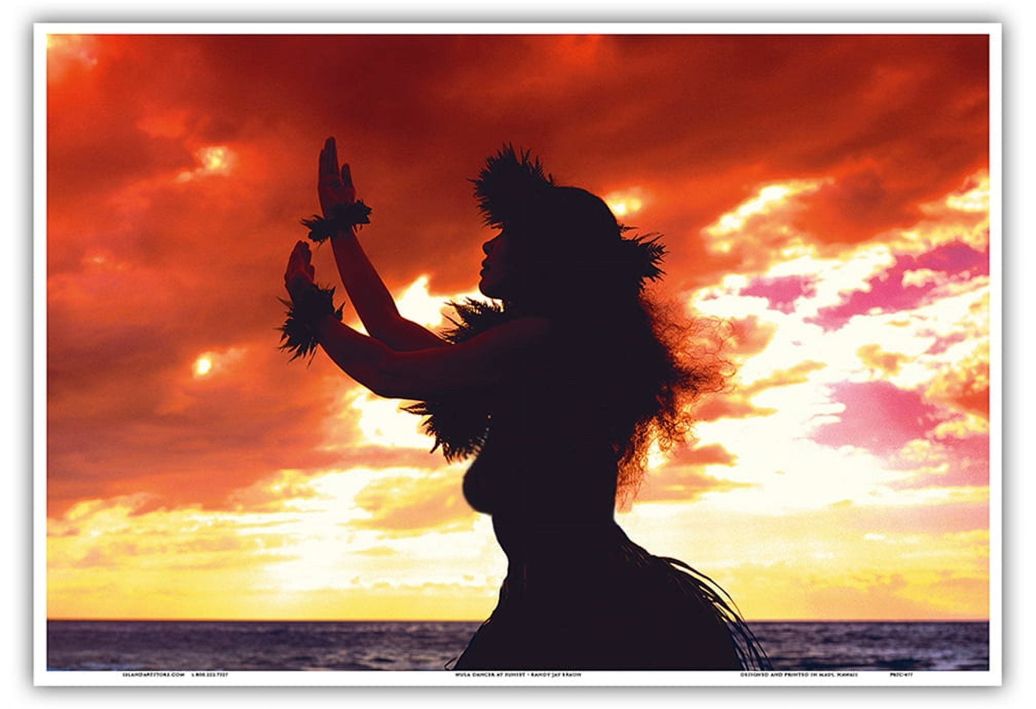 Hula Dancer at Sunset - From an Original Color Photograph by Randy Jay Braun - Master Art Print ...