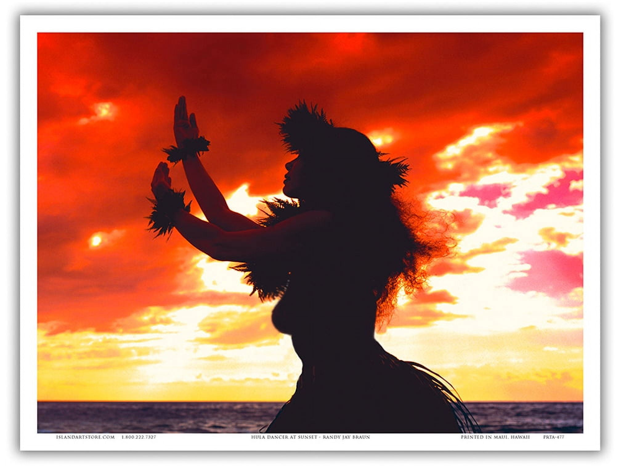 Hula Dancer at Sunset - From an Original Color Photograph by Randy Jay Braun - Master Art Print ...