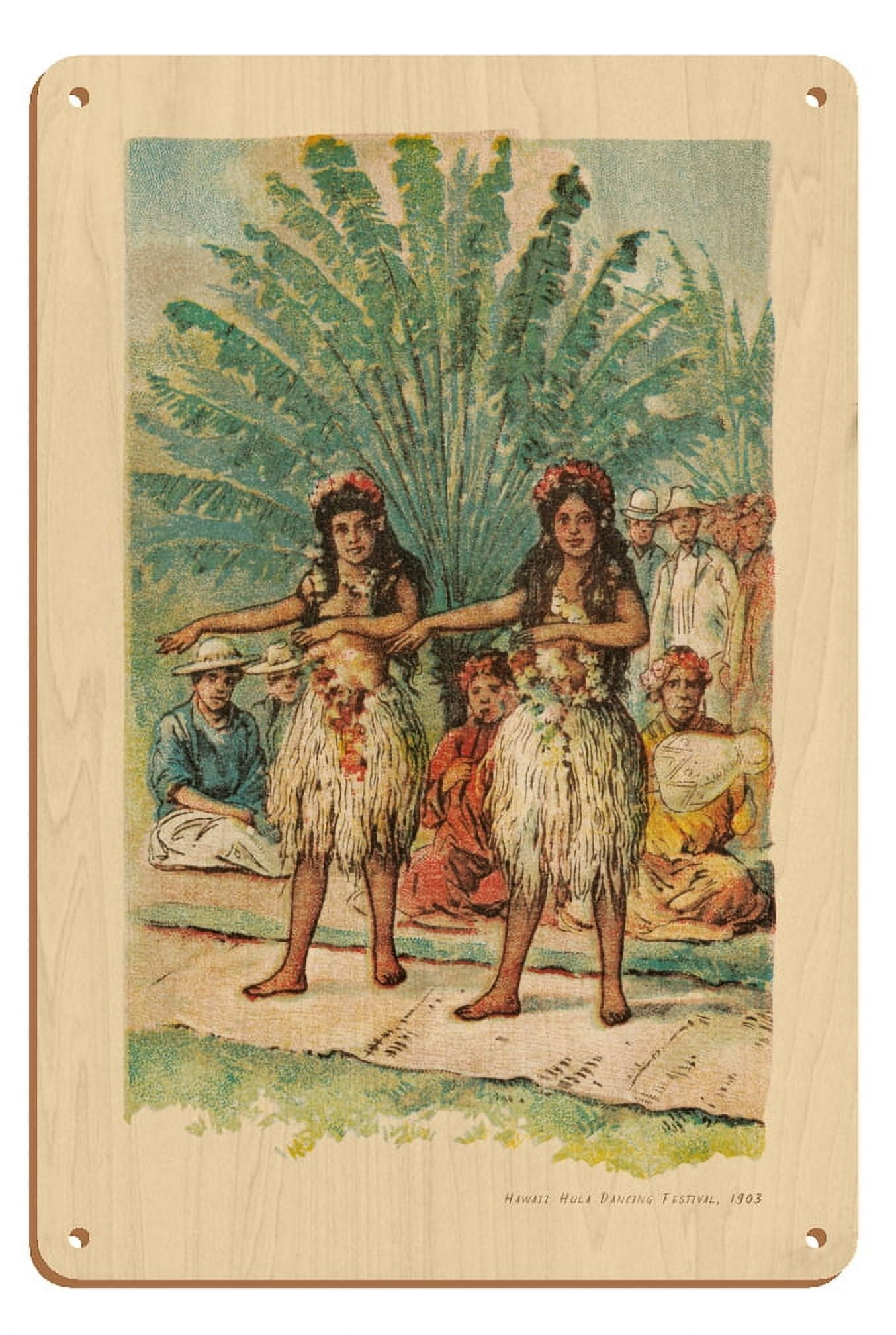 Hula Dancing Festival Hawaii - Vintage Hawaiian Hula Dancers c.1903 - 8 ...