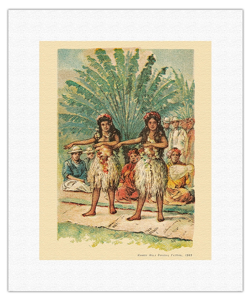 Hula Dancing Festival Hawaii - Vintage Hawaiian Hula Dancers c.1903 ...