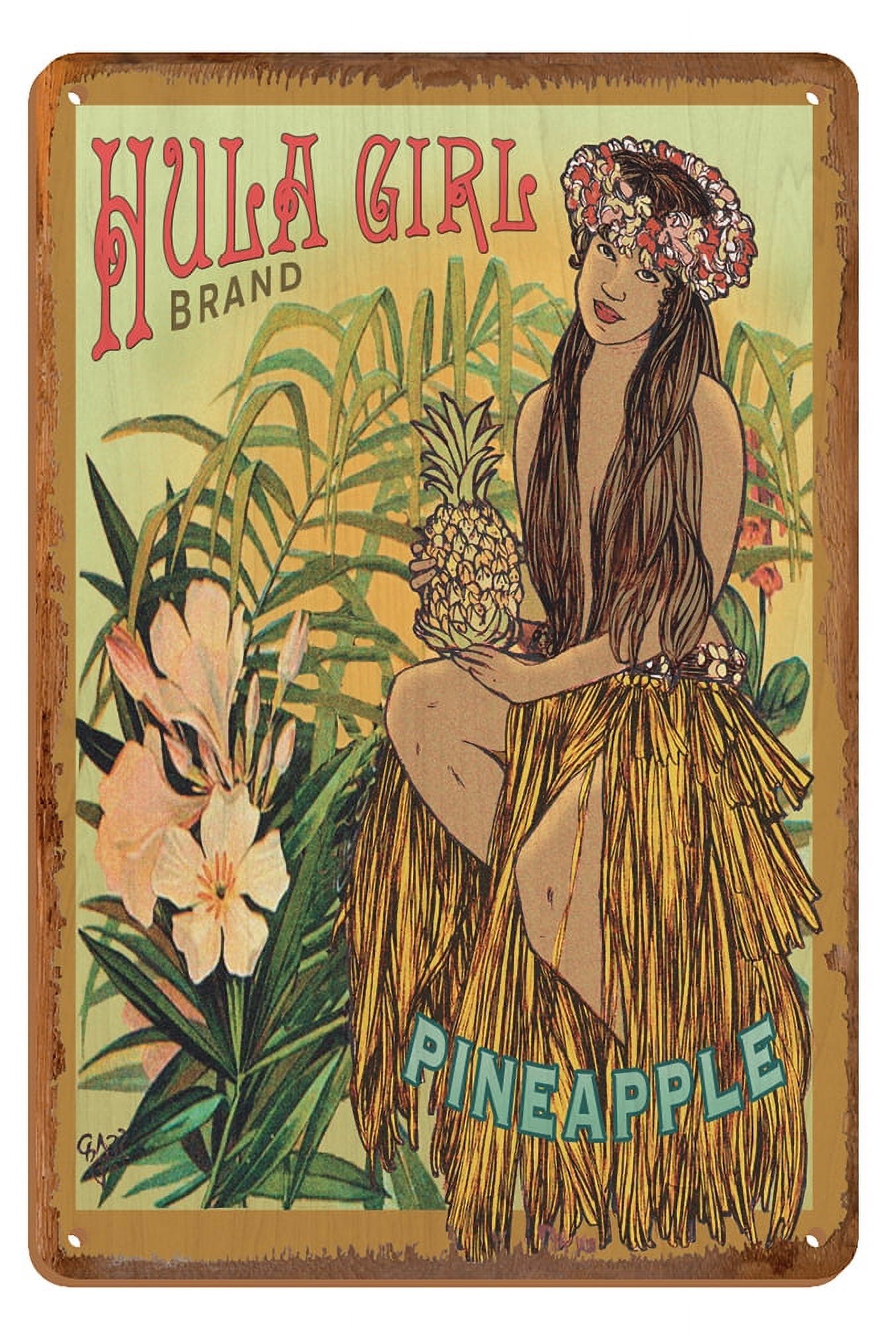 Hula Girl Brand Pineapple - Hawaii Hula Dancer - Vintage Hawaiian ...