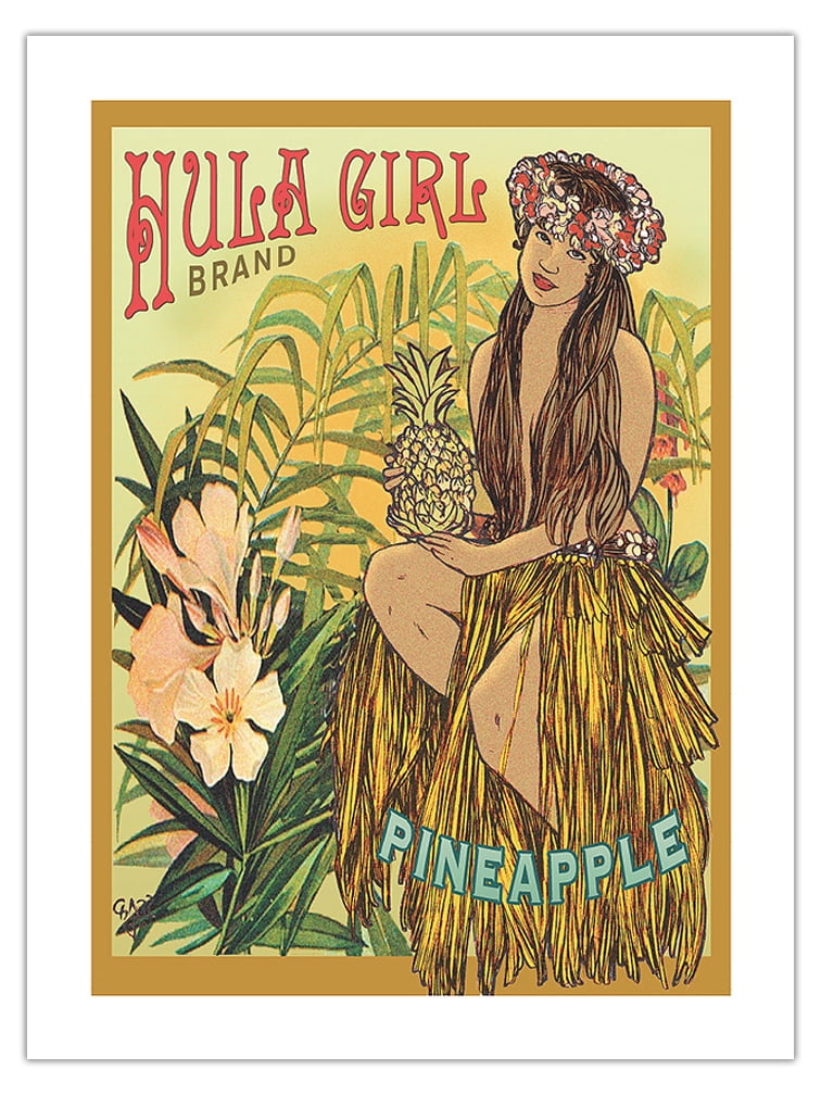 Hula Girl Brand Pineapple - Hawaii Hula Dancer - Vintage Hawaiian ...