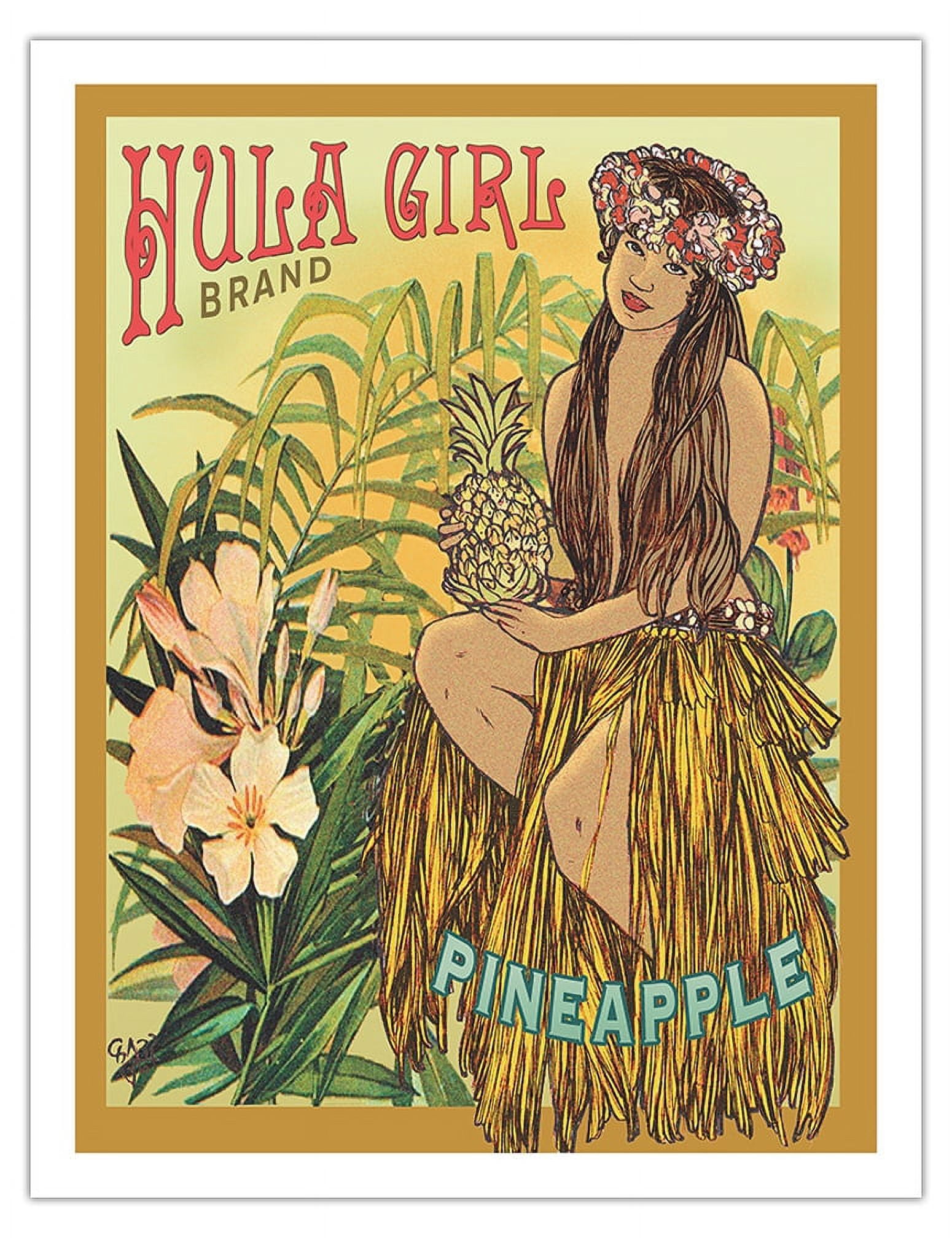 Hula Girl Brand Pineapple - Hawaii Hula Dancer - Vintage Hawaiian ...